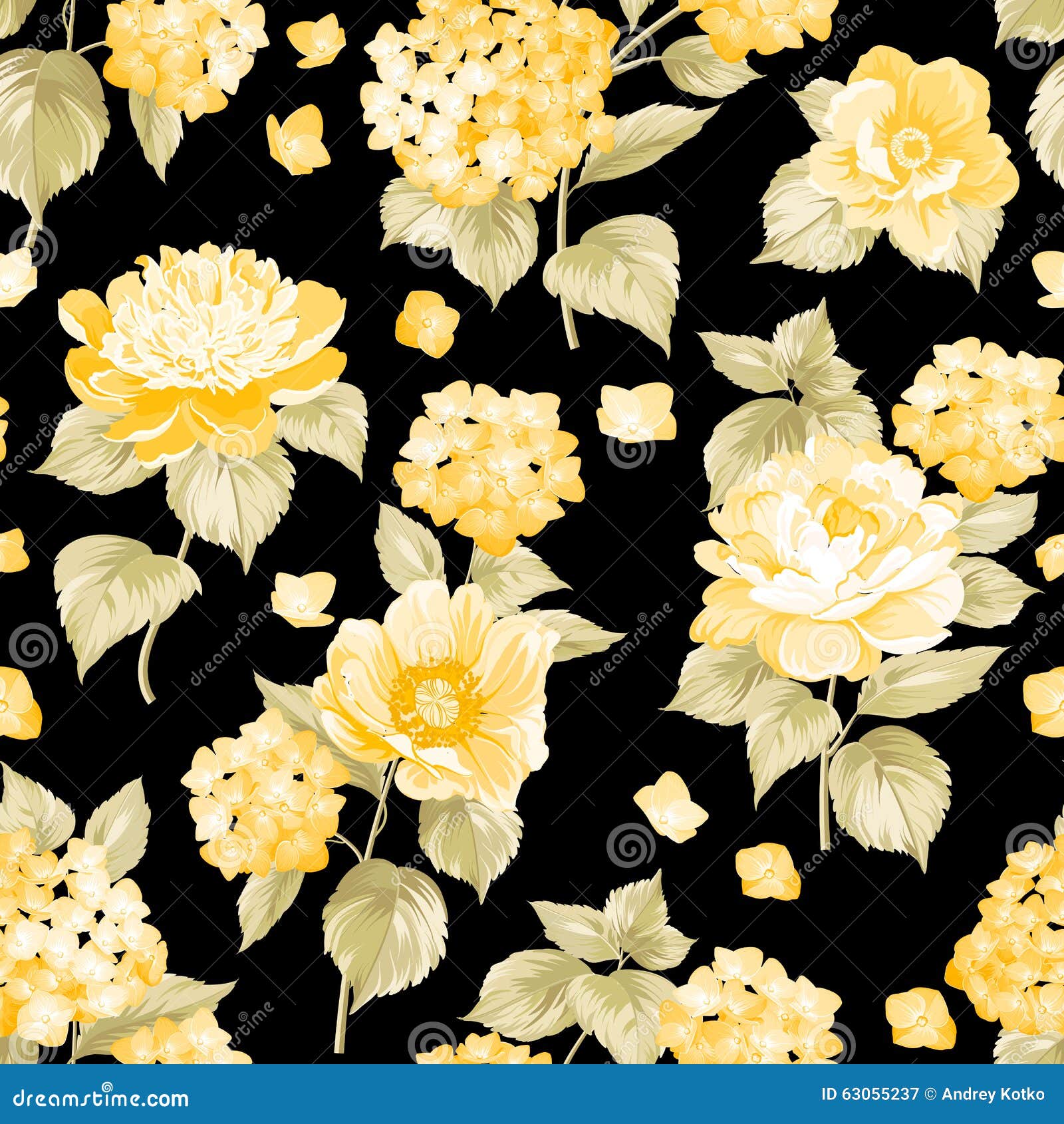 Seamless Yellow Flower Pattern Stock Vector - Illustration of field ...