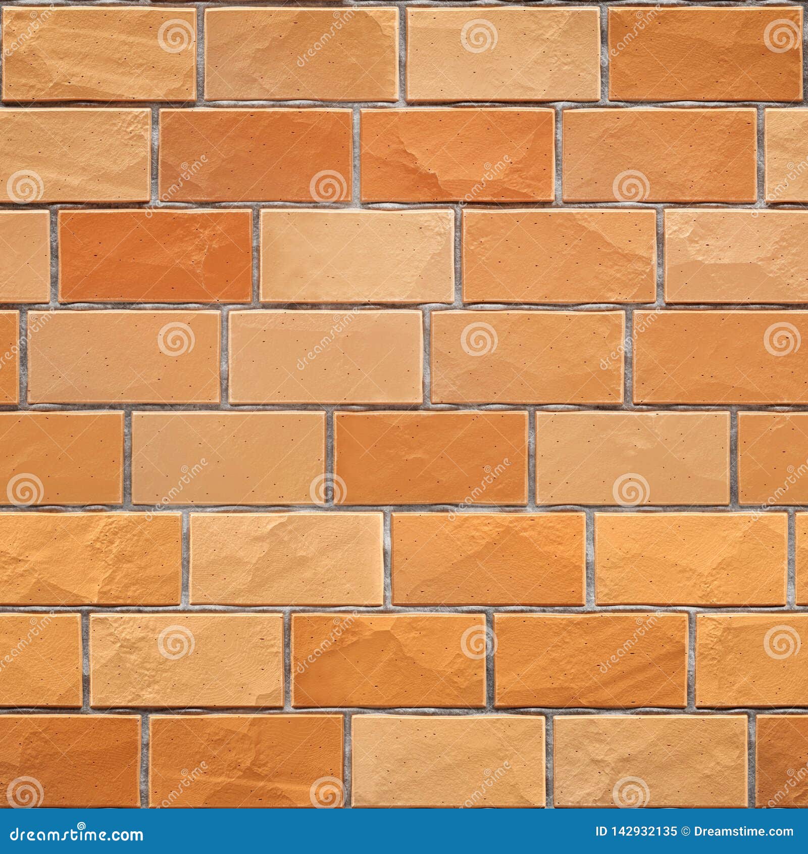 Seamless Yellow-orange Brick Wall Texture. 3d Render Stock Illustration ...