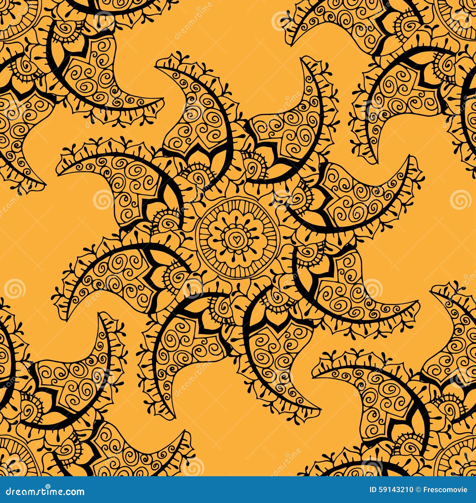 Seamless yellow pattern. stock vector. Illustration of asian - 59143210