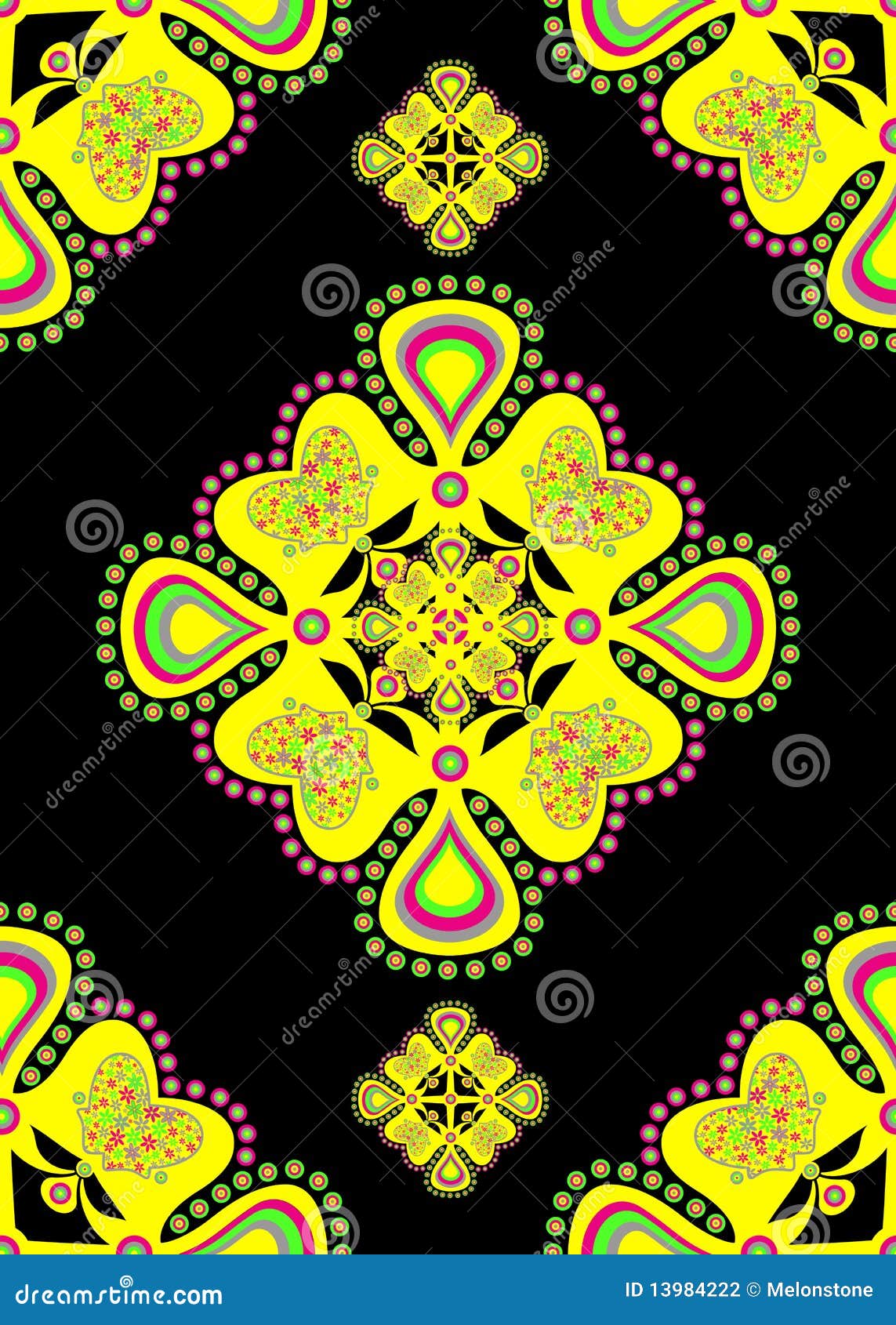 Seamless Yellow Retro Design Stock Illustration - Illustration of ...