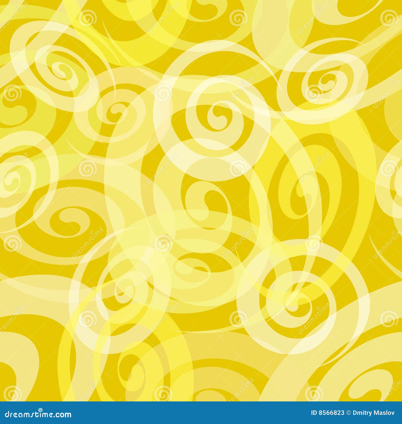 Seamless Yellow Spiral Pattern Stock Vector - Illustration of swirl ...
