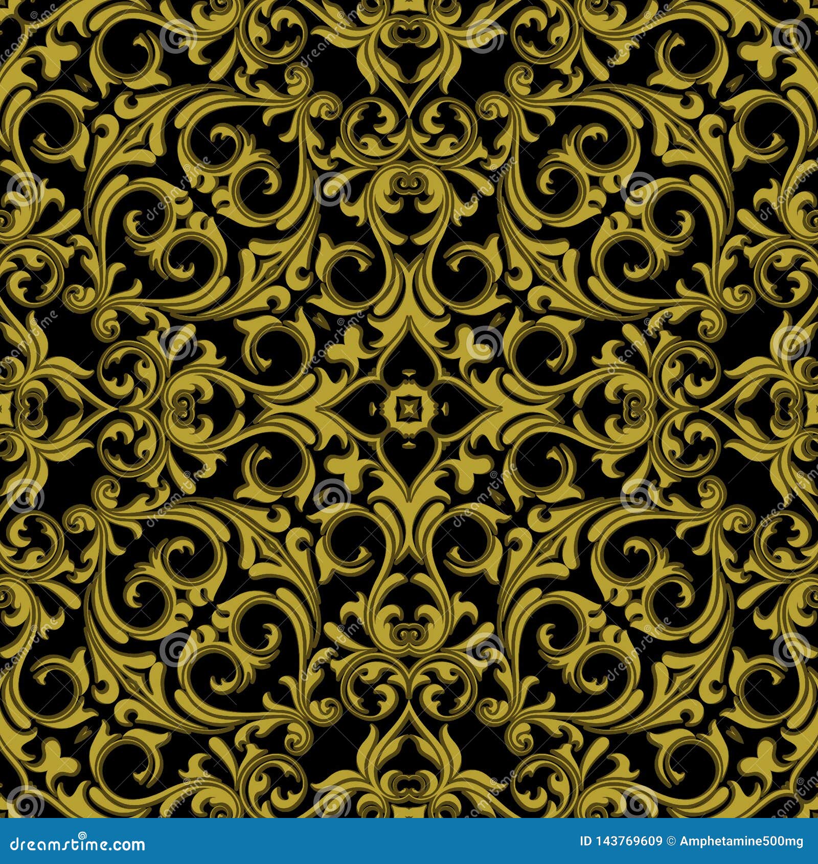 Seamless Yellow Vintage Pattern Stock Illustration - Illustration of ...