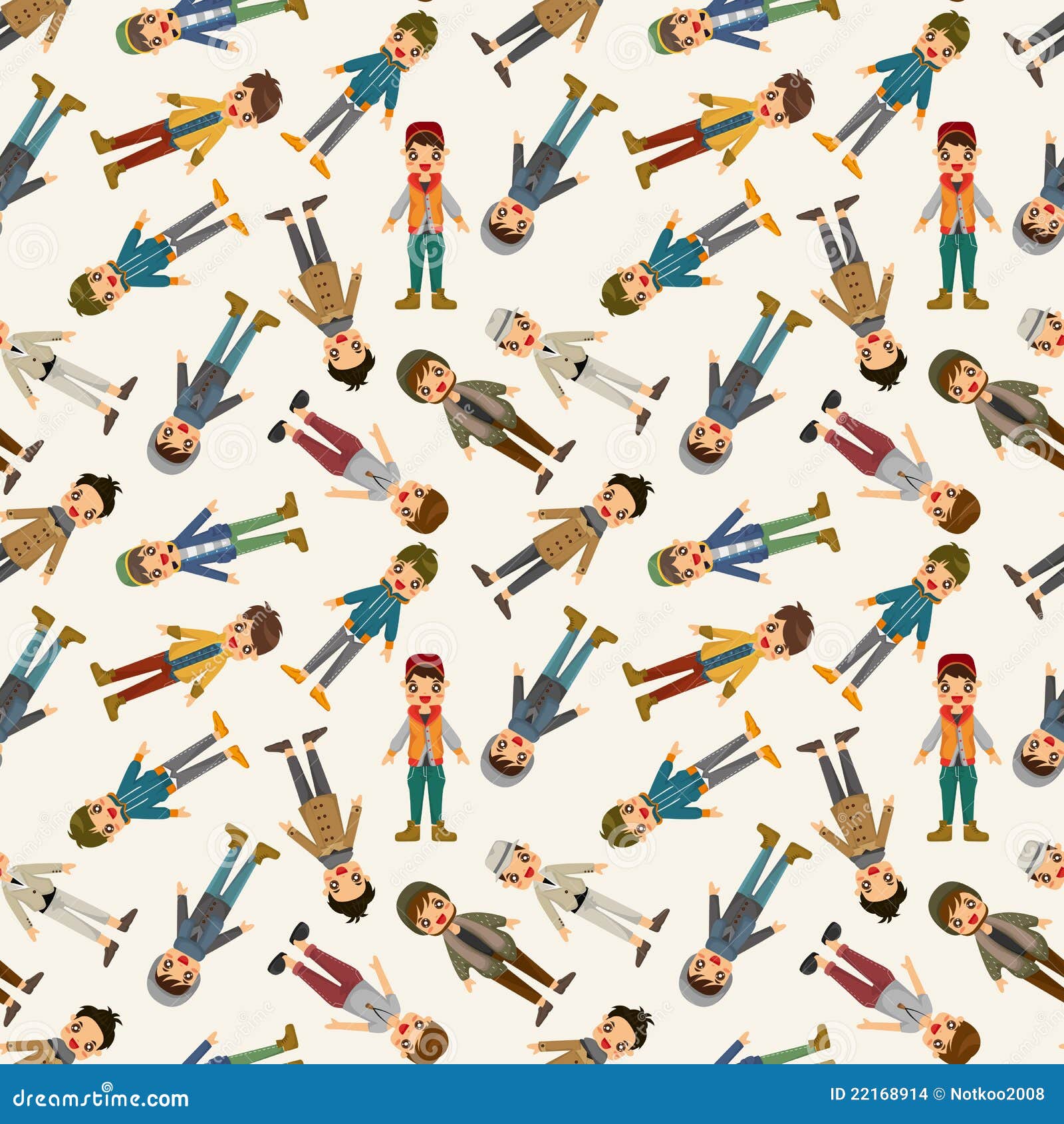 Seamless young boy pattern stock vector. Illustration of handsome ...