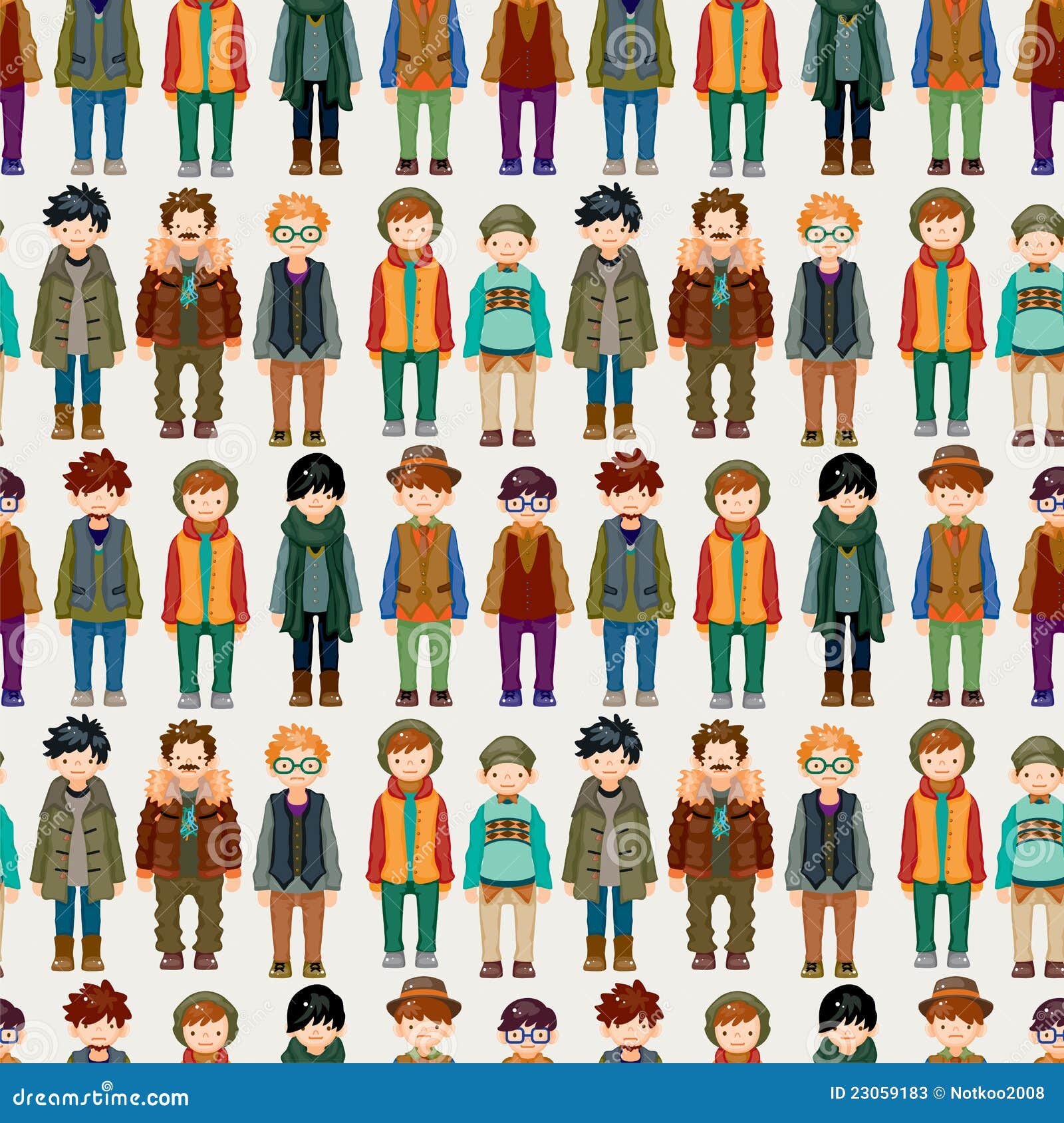 Seamless young boy pattern stock vector. Illustration of abstract ...