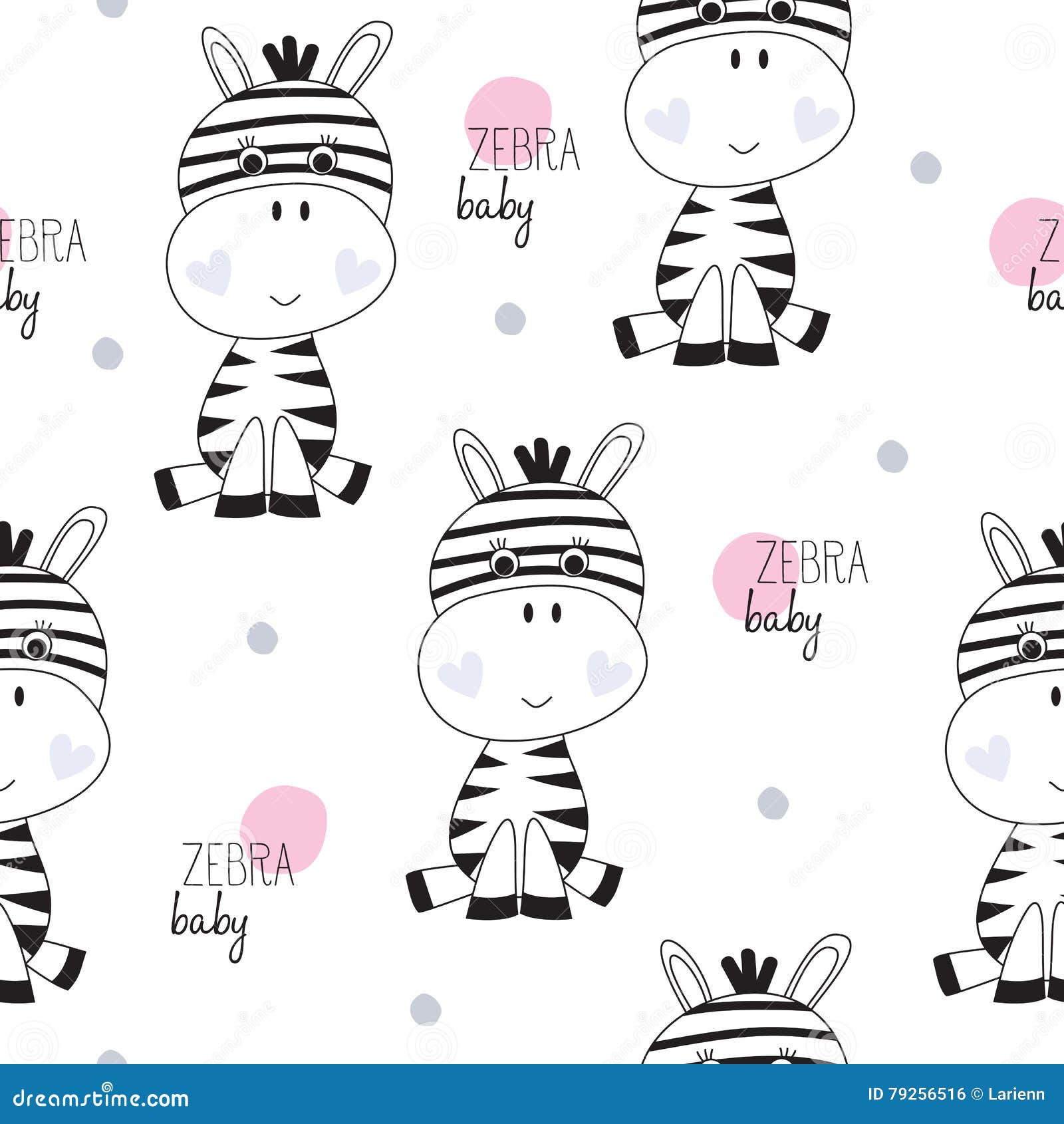 Seamless Zebra Baby Pattern Vector Illustration Stock Vector ...