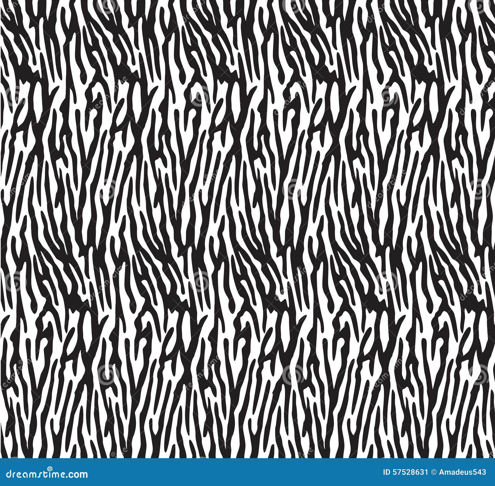 Seamless Zebra Pattern Black and White Vector Background Stock Vector ...