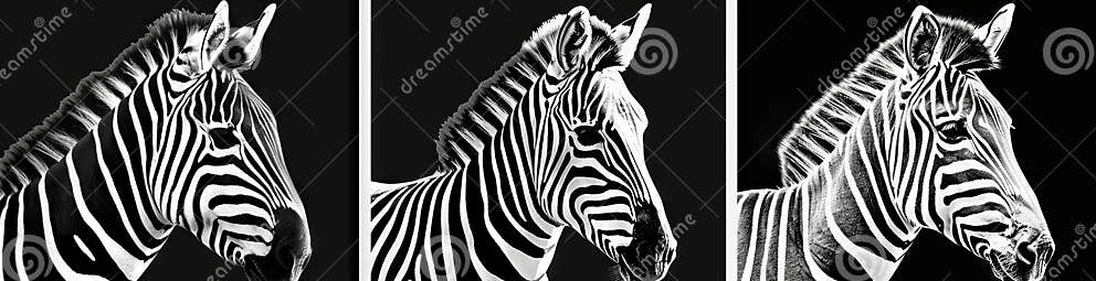 Seamless Zebra Pattern Set with Diagonal Lines on a Deco Background ...