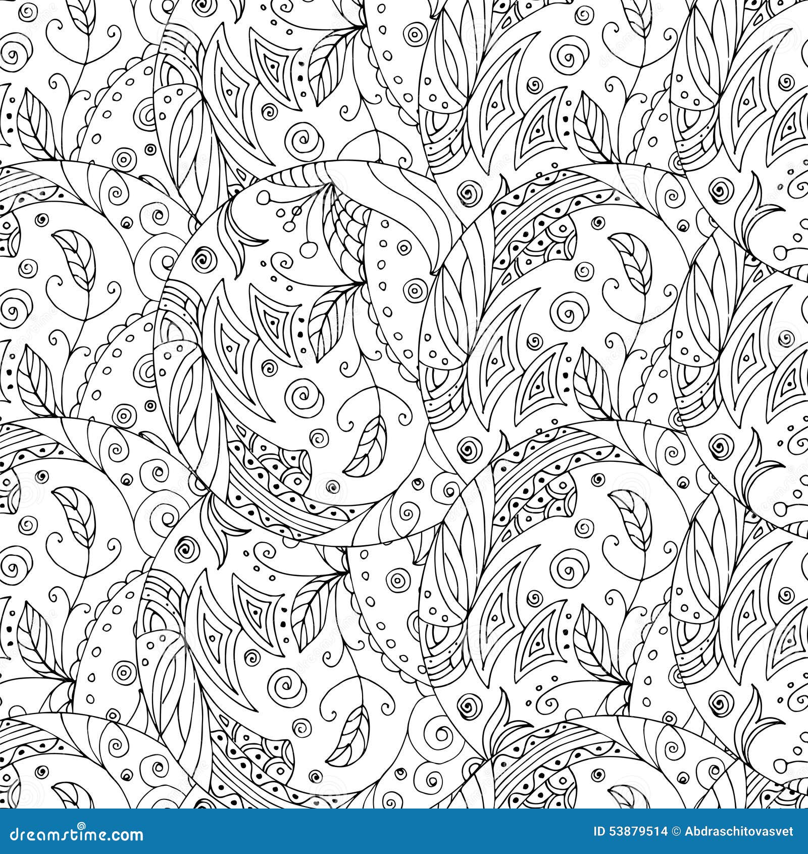 Seamless zentangle stock vector. Illustration of design - 53879514