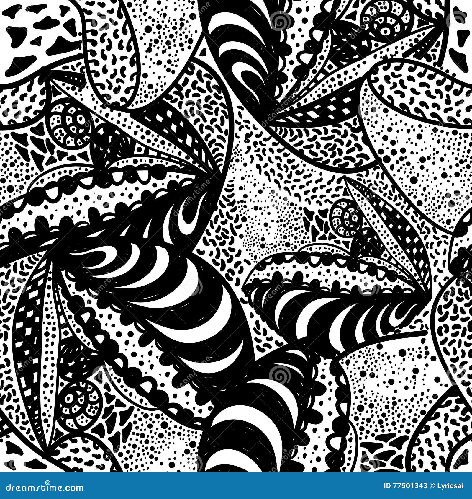 Seamless zentangle design stock vector. Illustration of graphic - 77501343