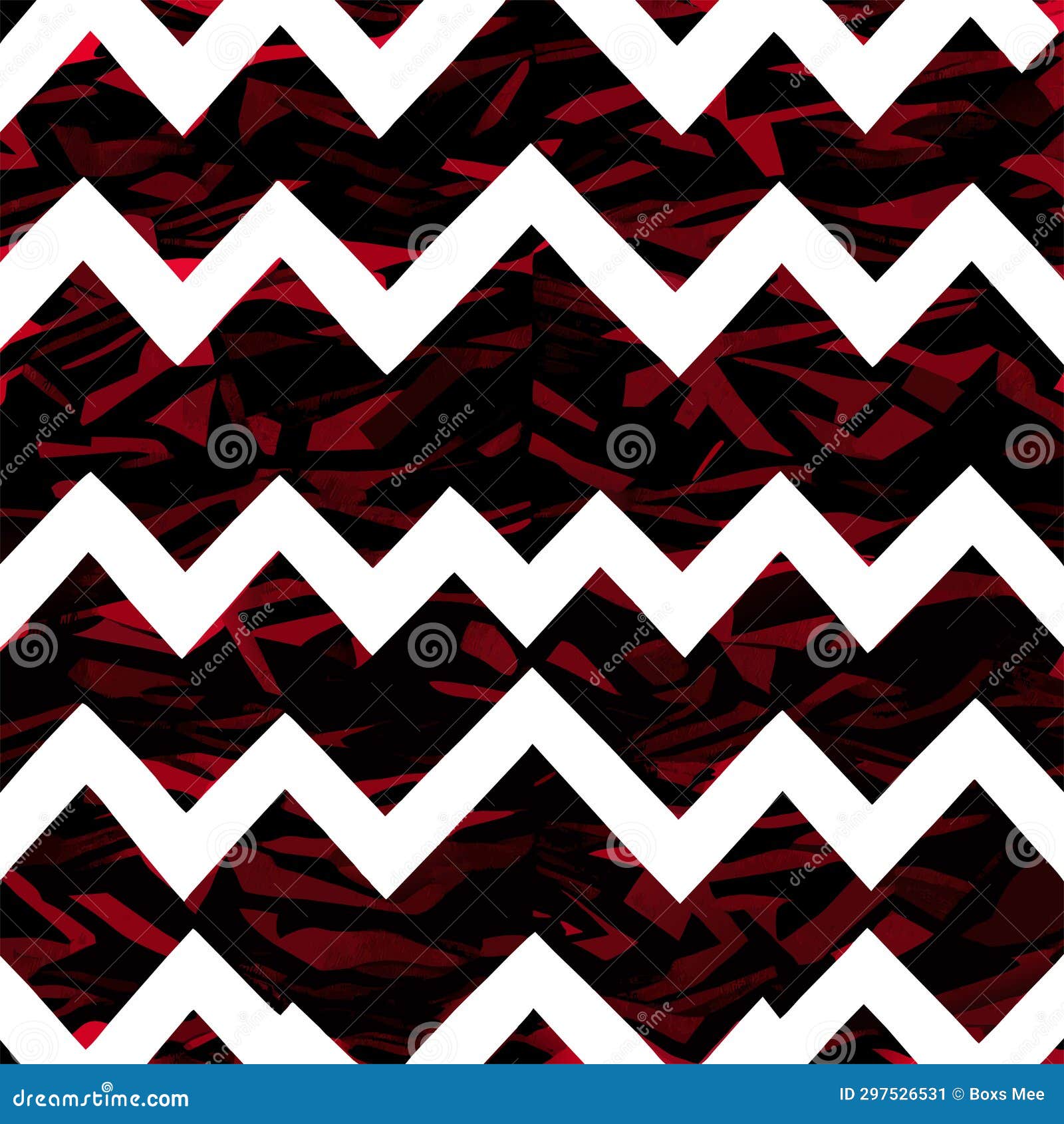 Seamless Zigzag Pattern in Red, Black and White AI Generated Stock ...