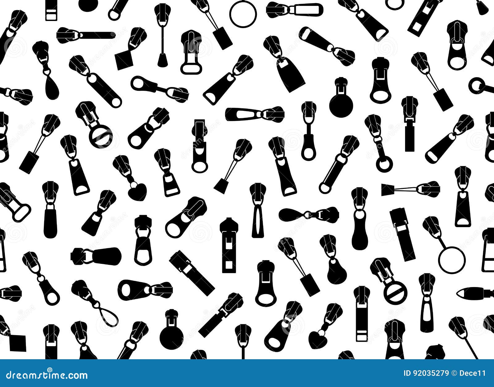 Seamless Zipper Black Symbols Vector Illustration | CartoonDealer.com ...