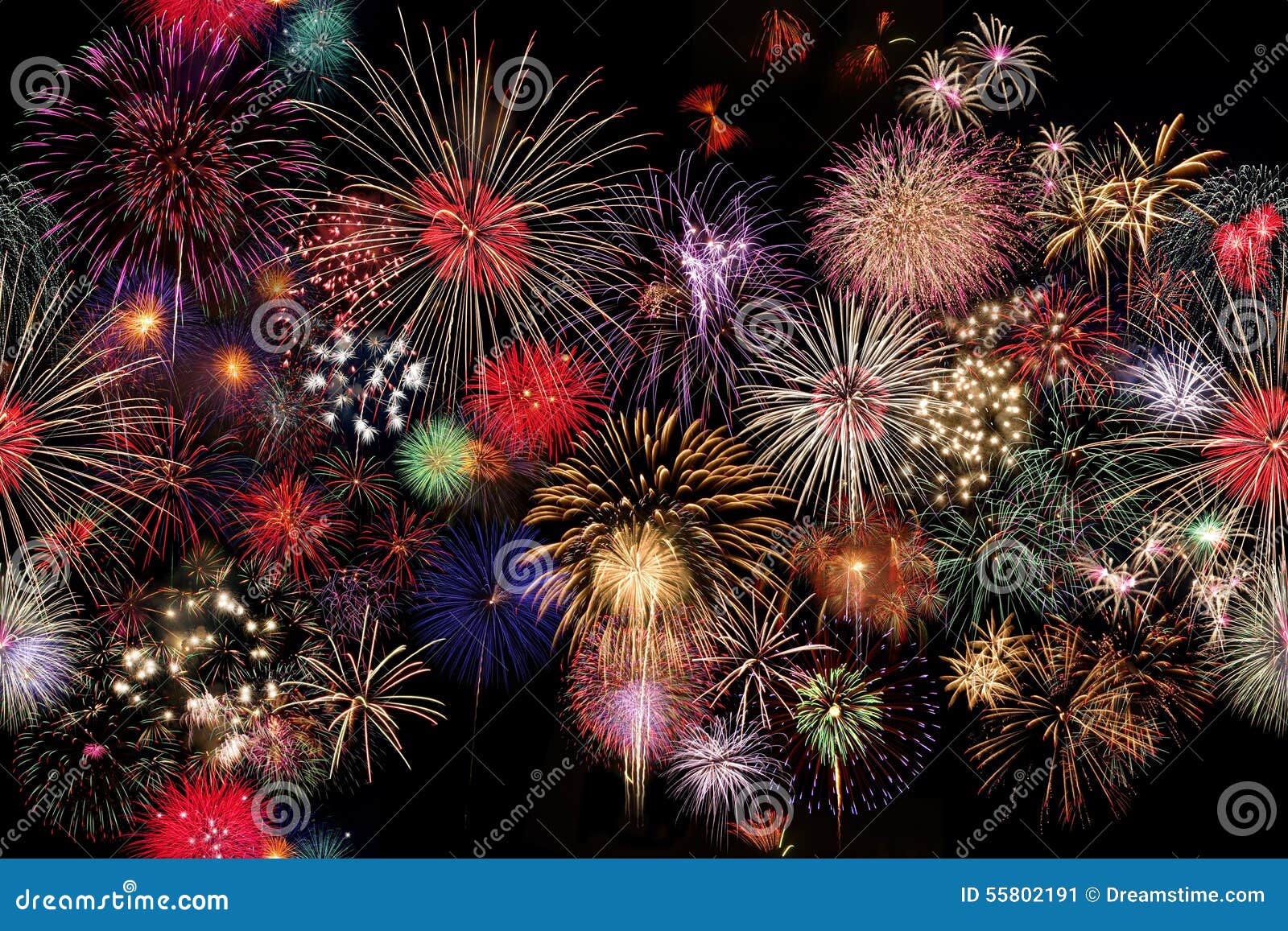 Seamlessly Fireworks Celebration at Night Stock Image - Image of ...
