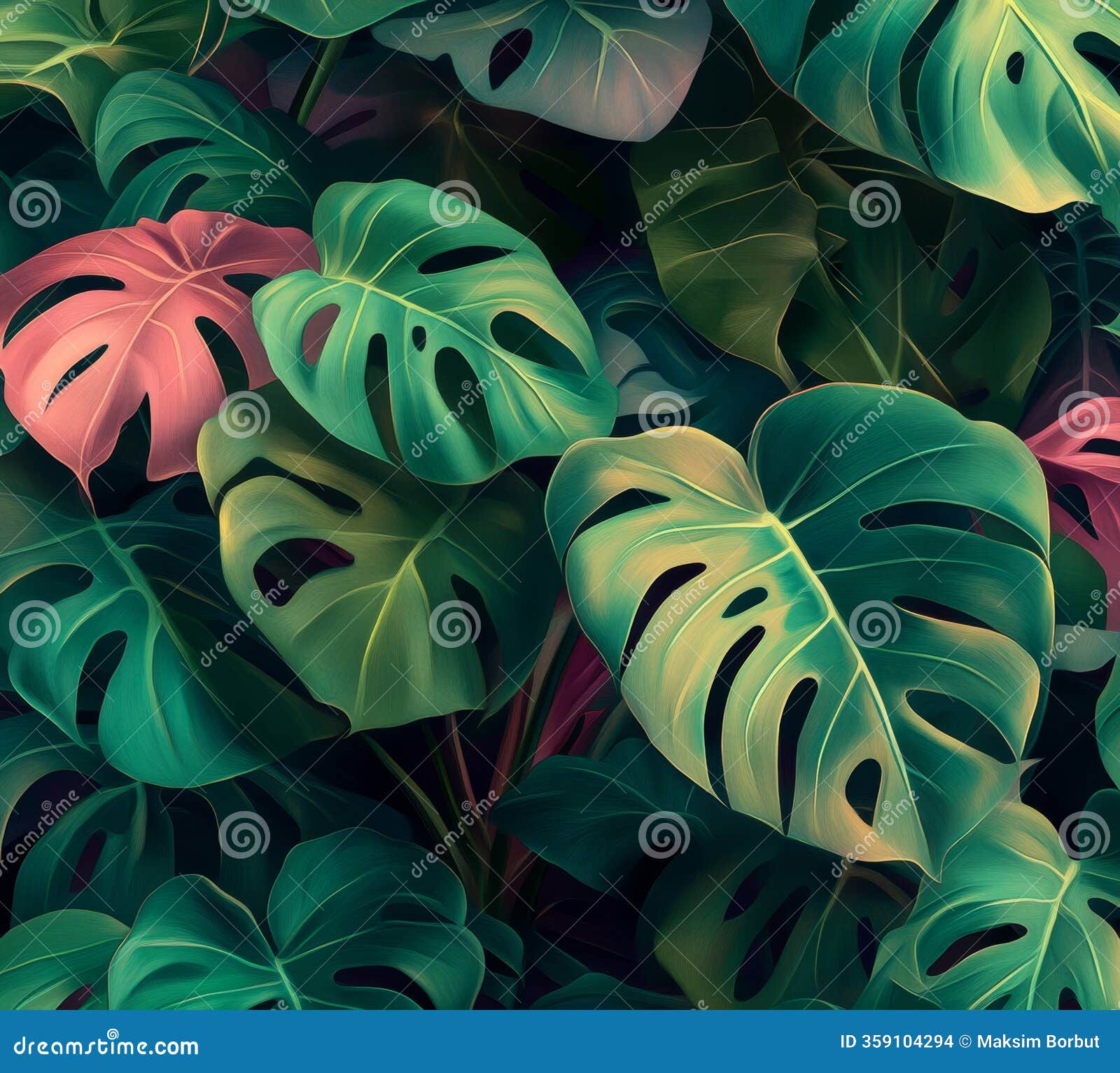 Seamlessly Integrated Tropical Jungle Floral Pattern As a Background ...