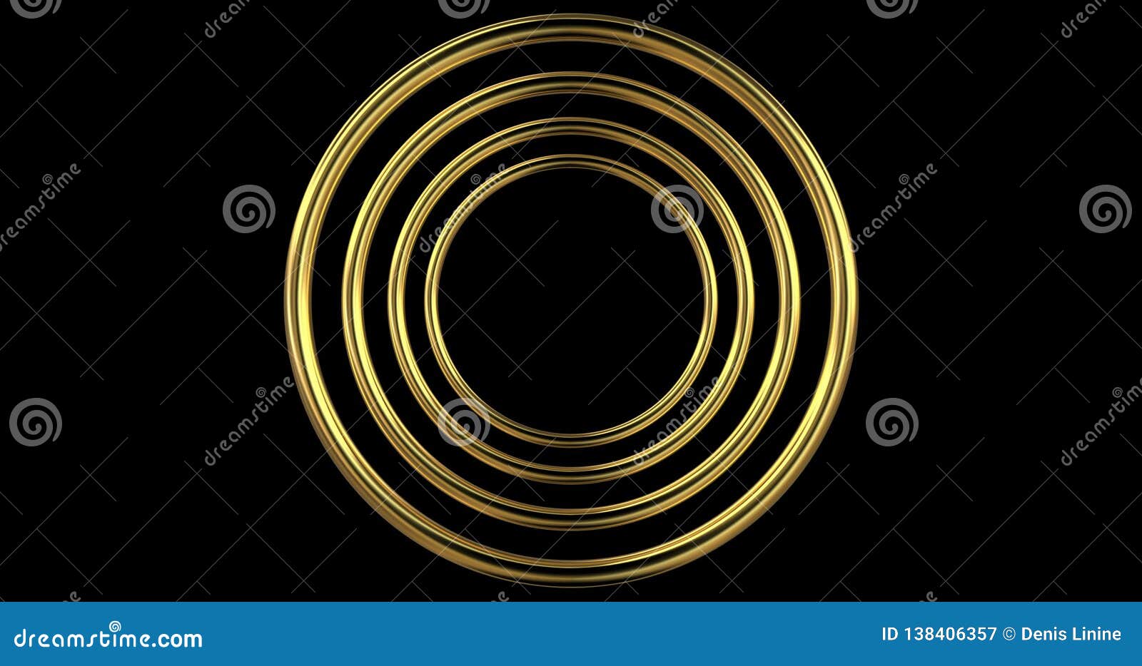 Seamlessly Loopable Animation of Four Rotating Concentric Golden Rings ...