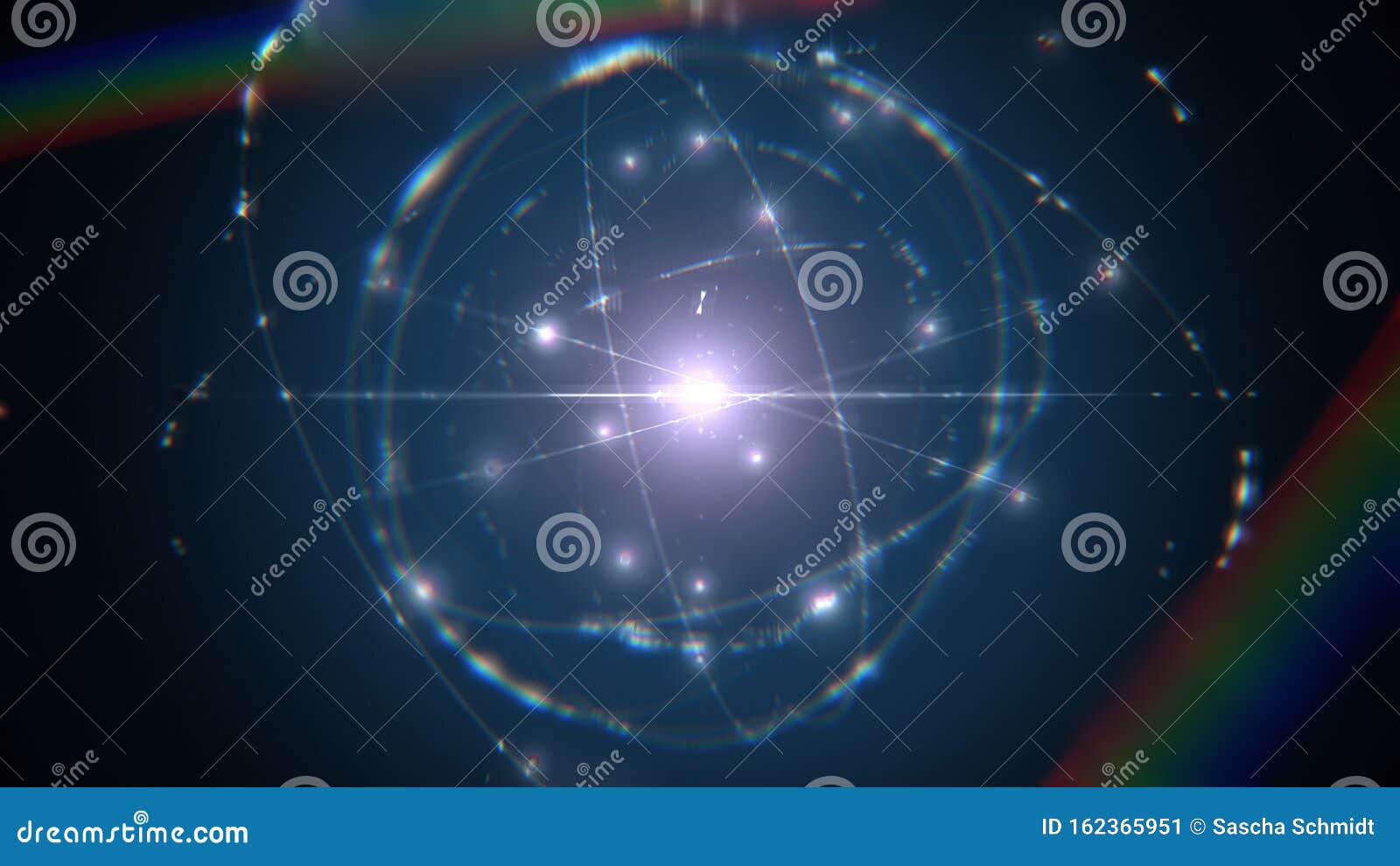 Animated Model of Atomic Nucleus and Electrons Blue Stock Illustration ...