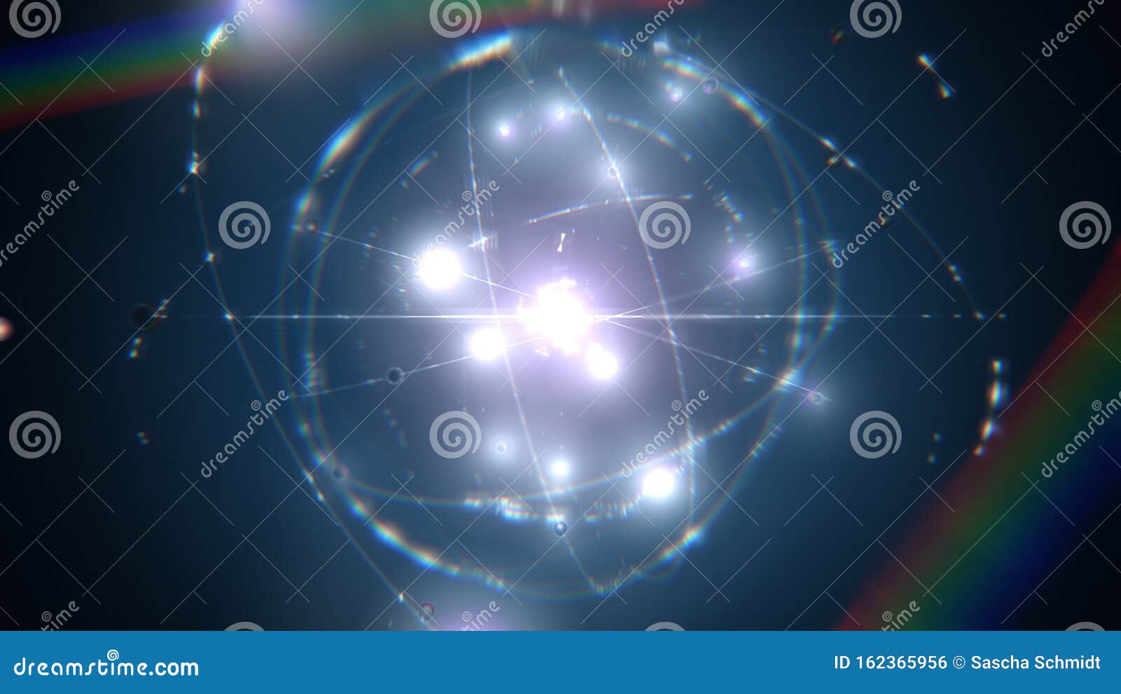 Animated Model of Atomic Nucleus and Electrons Blue Stock Illustration ...
