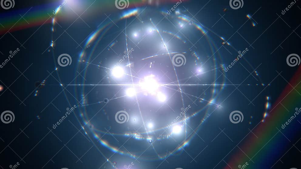 Animated Model of Atomic Nucleus and Electrons Blue Stock Illustration ...