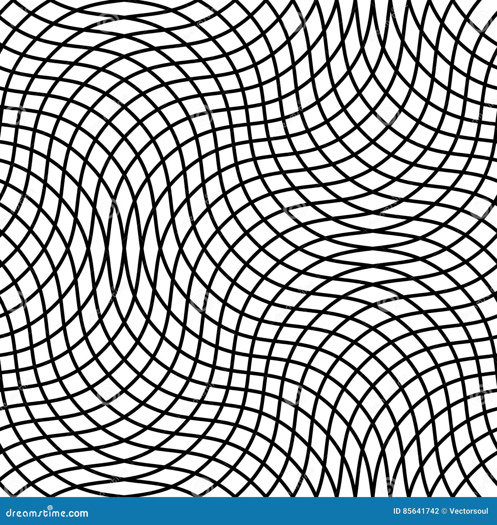 Seamlessly Repeatable Geometric Monochrome Pattern With Distorted Lines