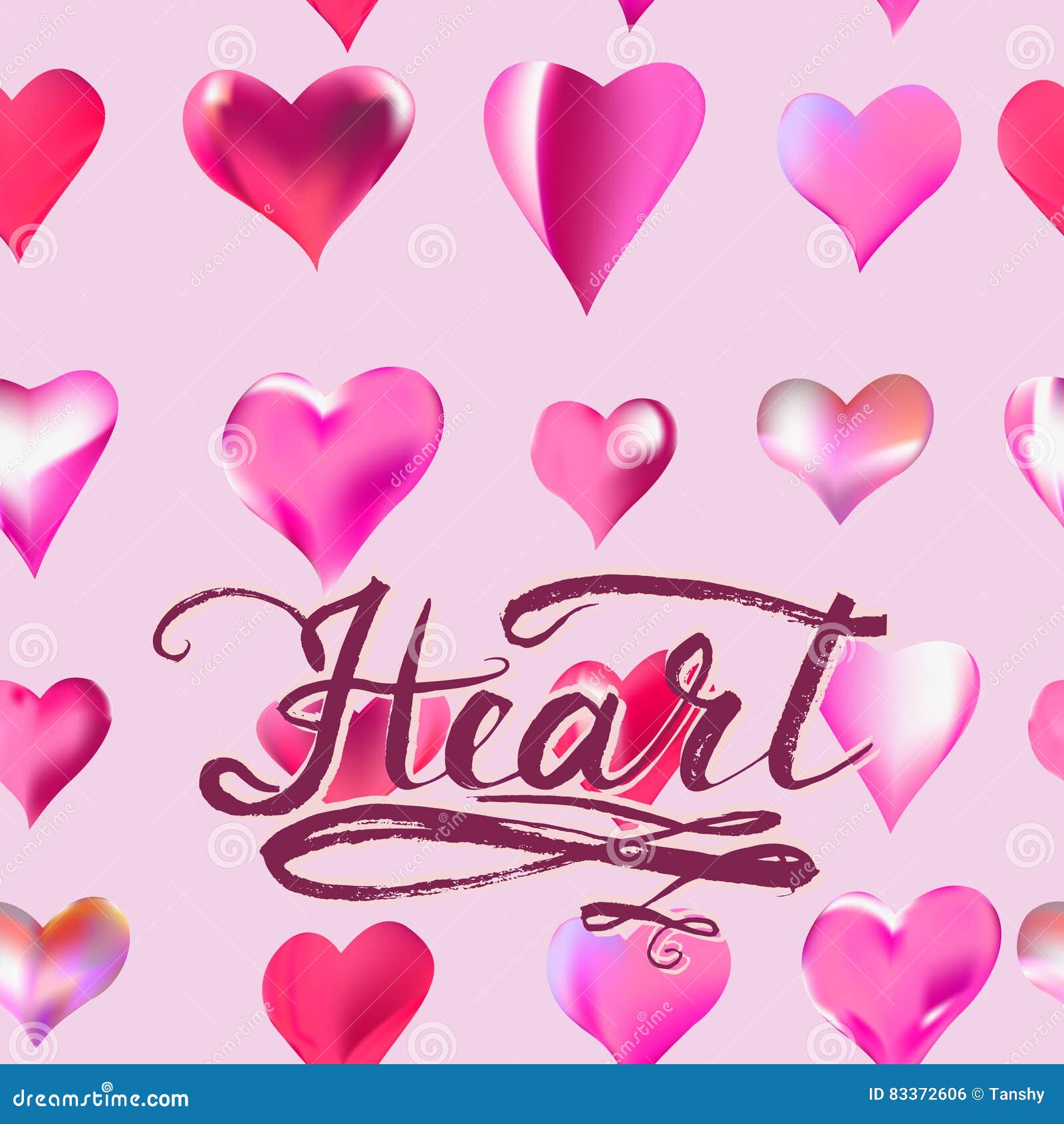 Seamlessly Texture of Hearts Vector Watercolor Drawing Stock Vector ...