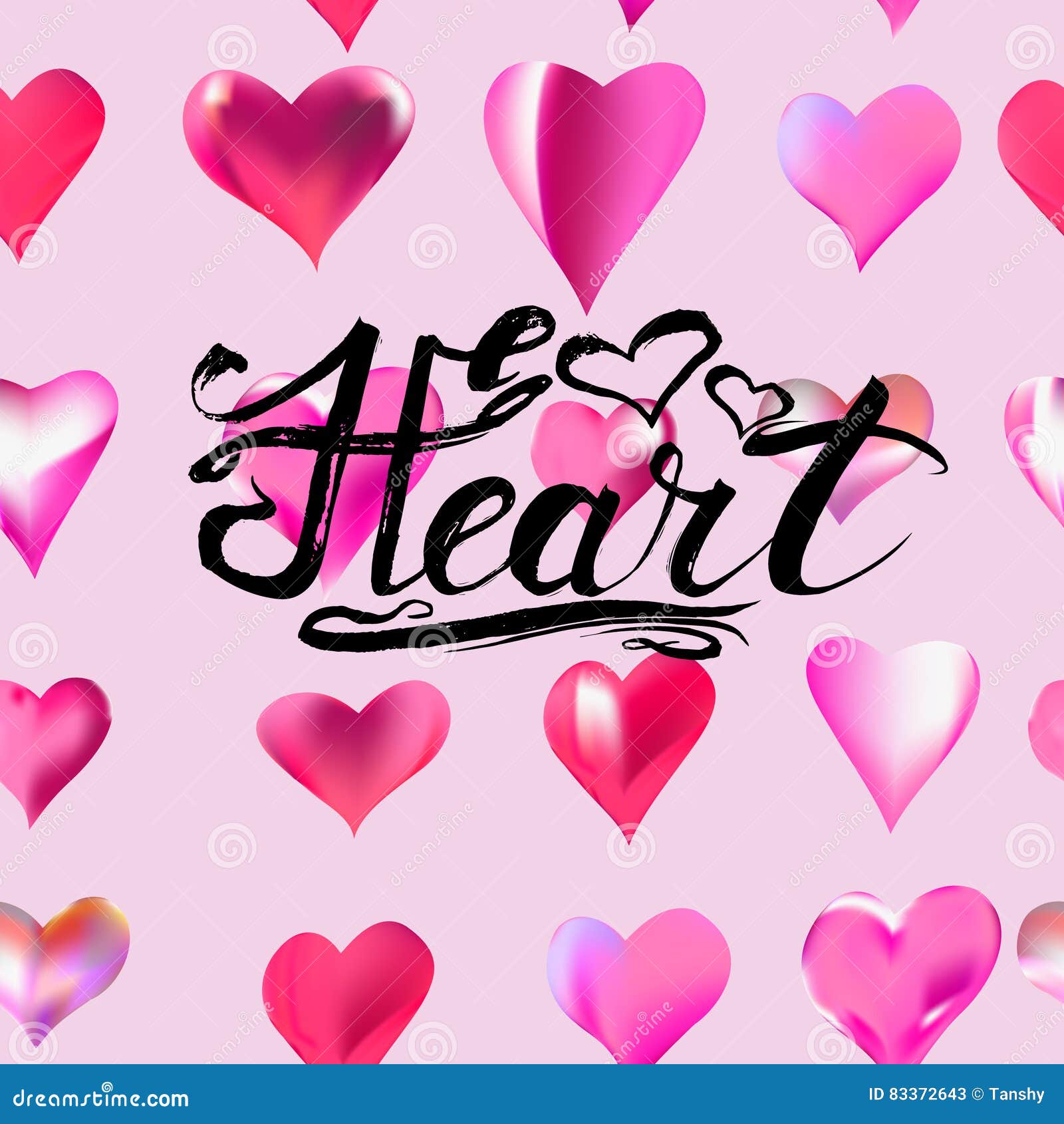 Seamlessly Texture of Hearts Vector Watercolor Drawing Stock Vector ...