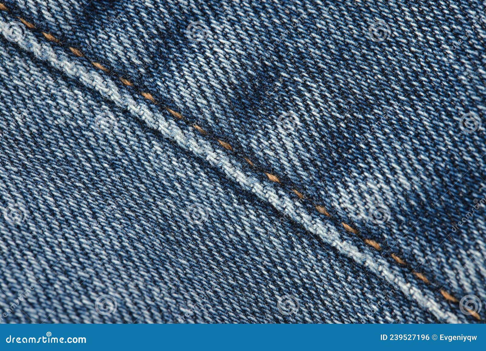 Seams on Jeans Close-up. Stitching on Denim. Close Up of Blue Jeans ...