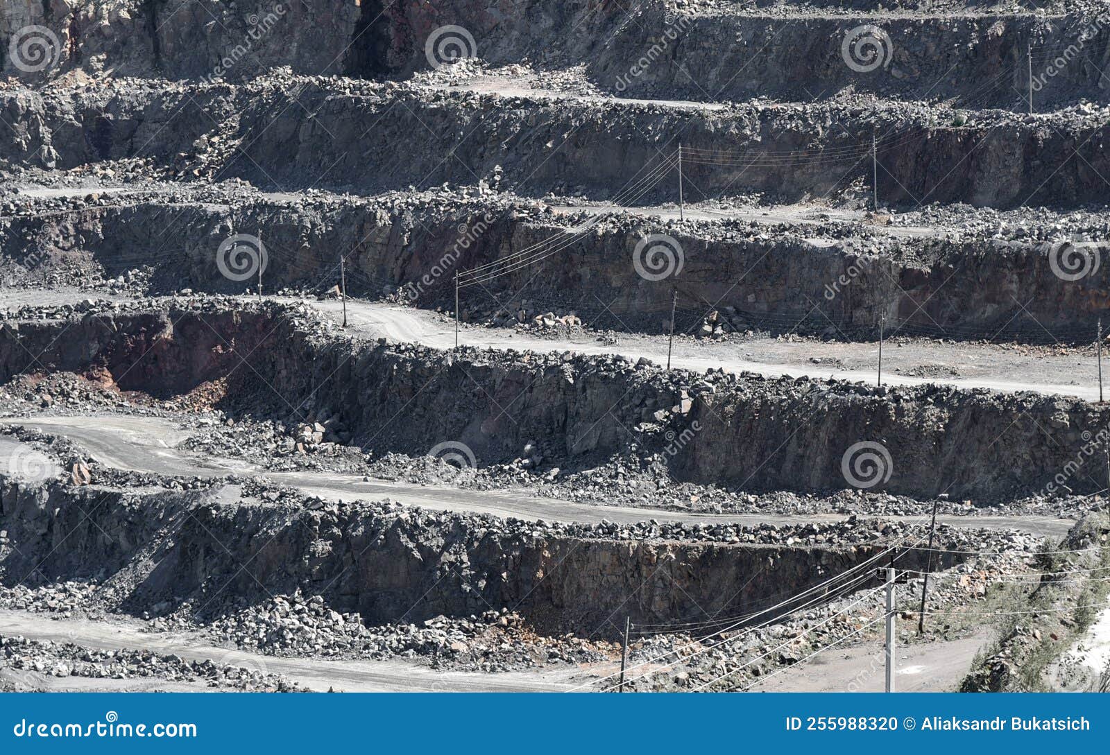 Seams in a Large Mining Quarry Stock Photo - Image of geology, mining ...