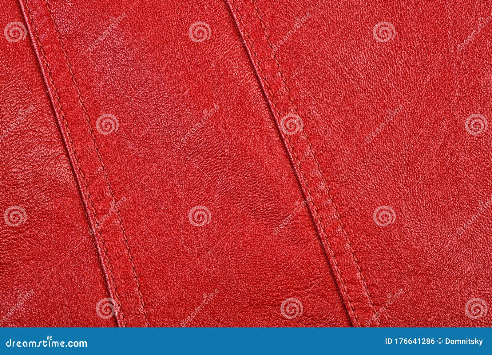 Seams on the Texture of Red Leather Stock Photo - Image of quality ...