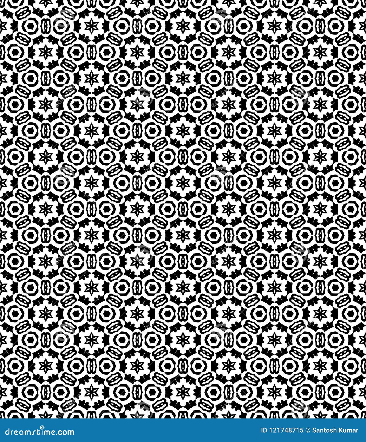 Seamless Pattern Black and White Stock Vector - Illustration of fabric ...