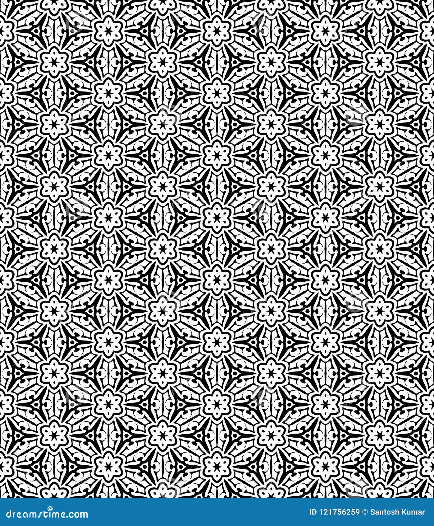 Seamless Pattern Black and White Stock Vector - Illustration of ...