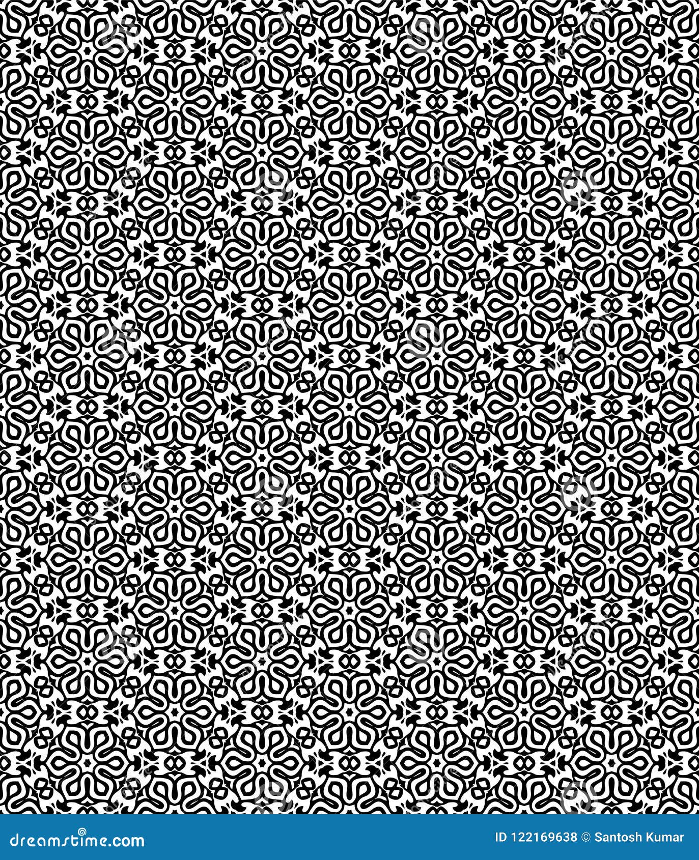 Seamless Pattern Black and White Stock Vector - Illustration of ...