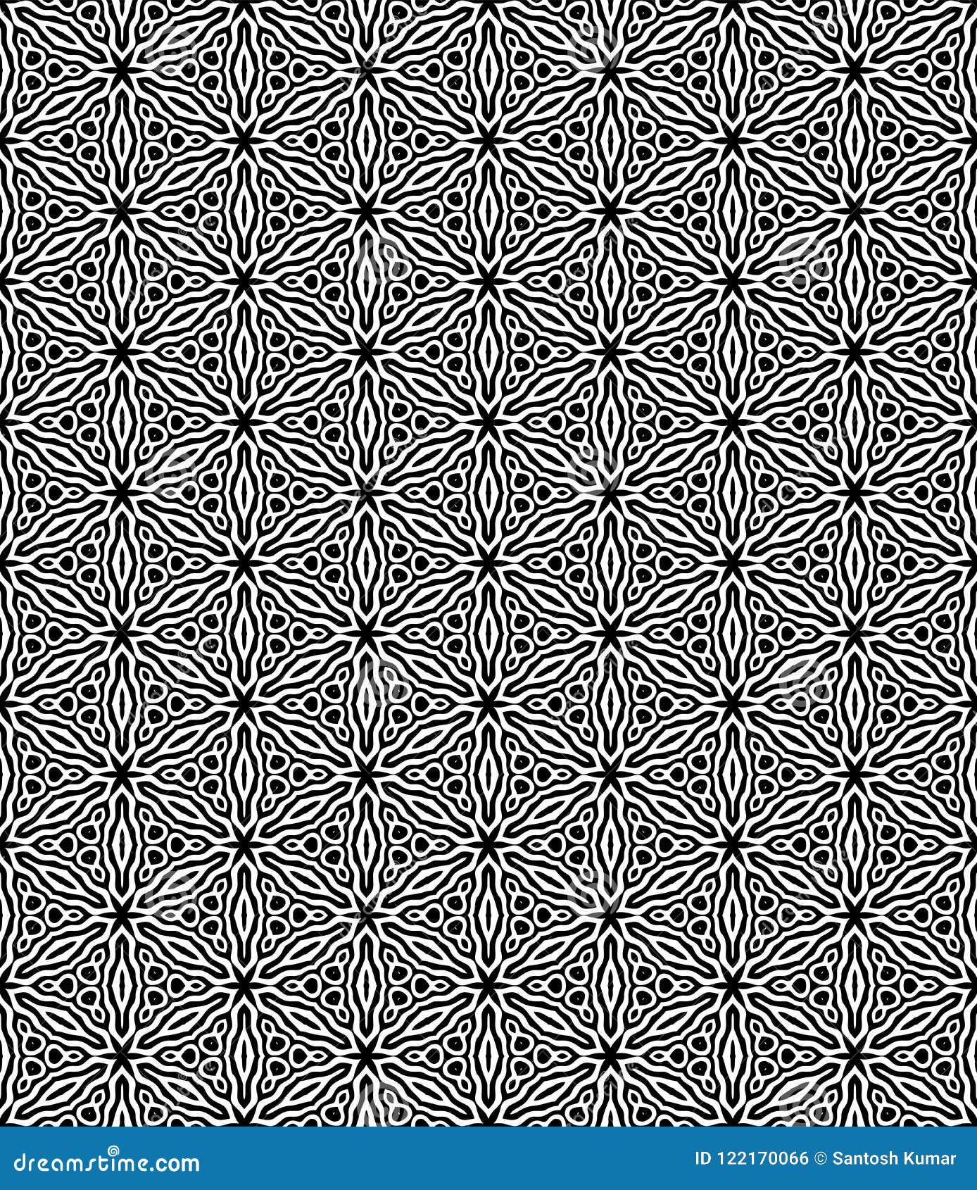 Seamless Pattern Black and White Stock Vector - Illustration of element ...