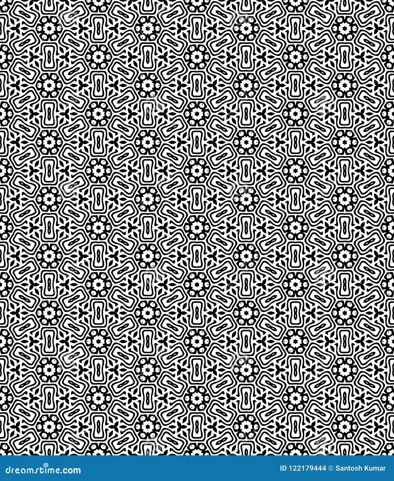 Seamless Pattern Black and White Stock Vector - Illustration of ...