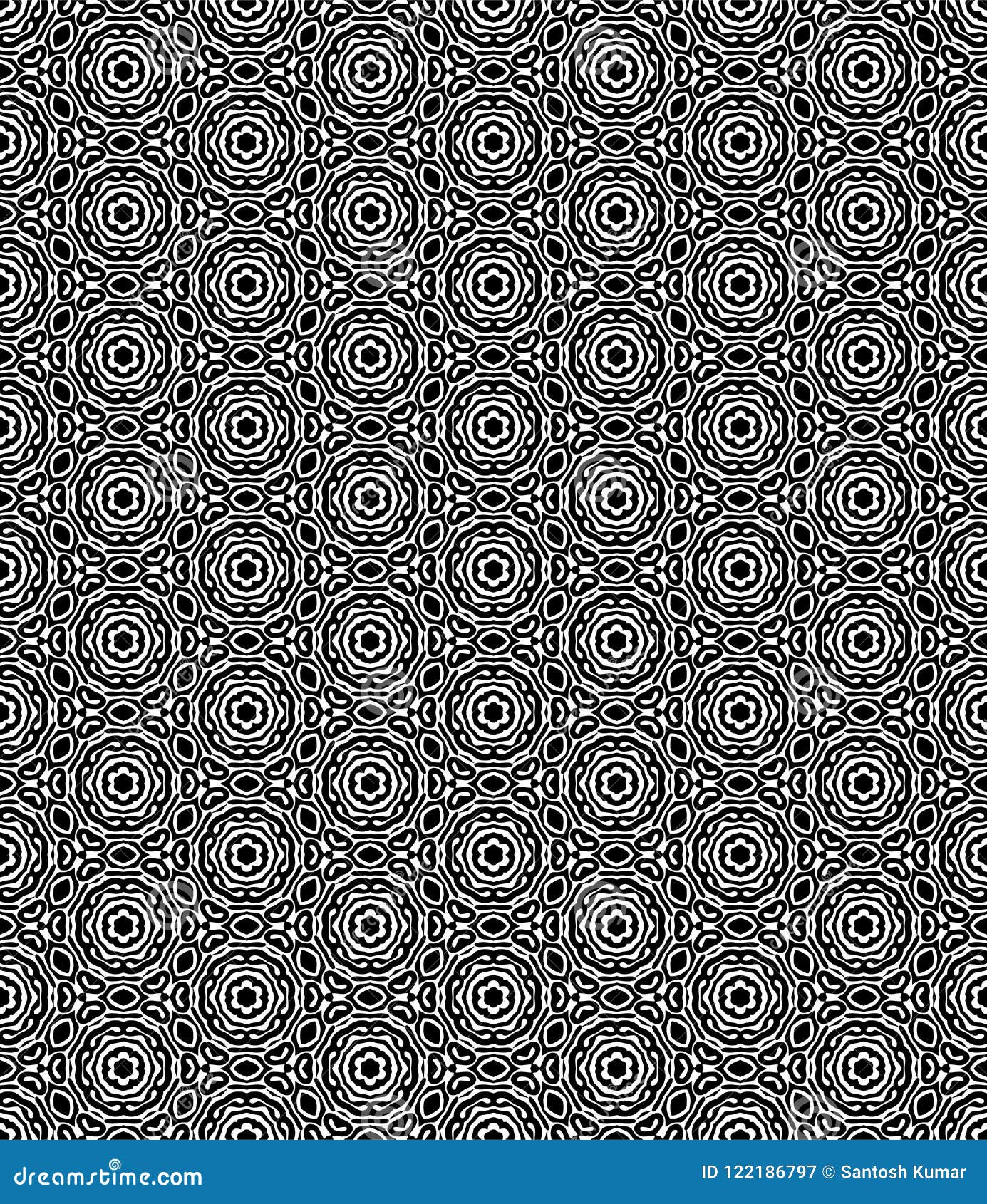 Seamless Pattern Black and White Stock Vector - Illustration of texture ...