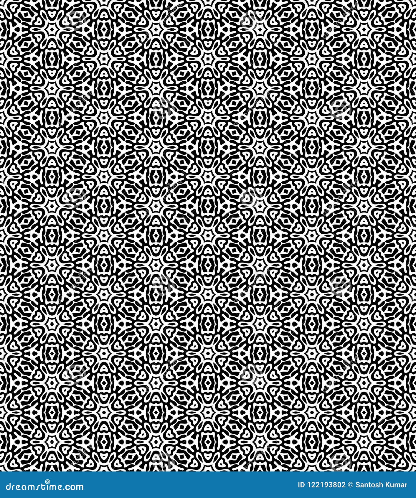 Seamless Pattern Black and White Stock Vector - Illustration of ...