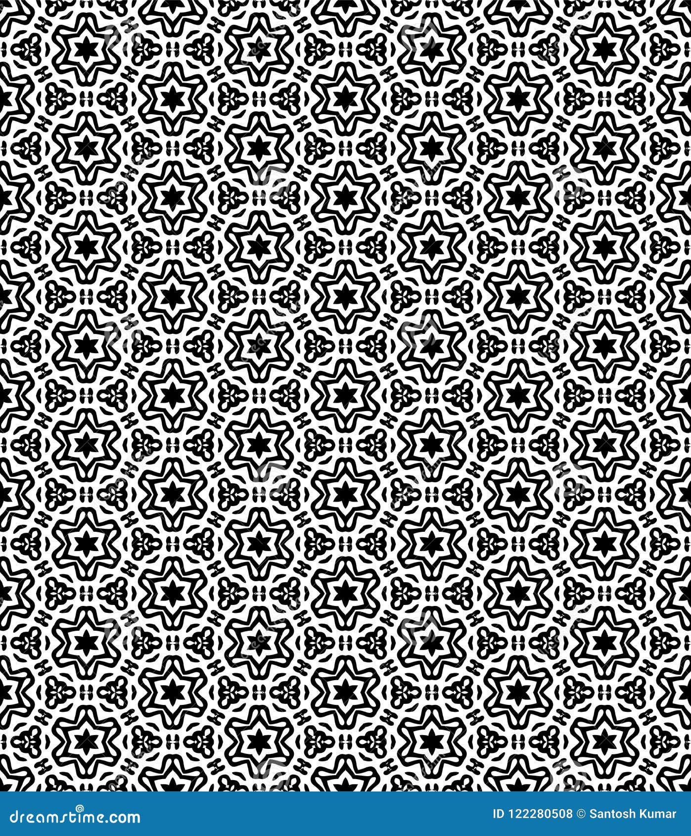 Seamless Pattern Black and White Stock Vector - Illustration of ...