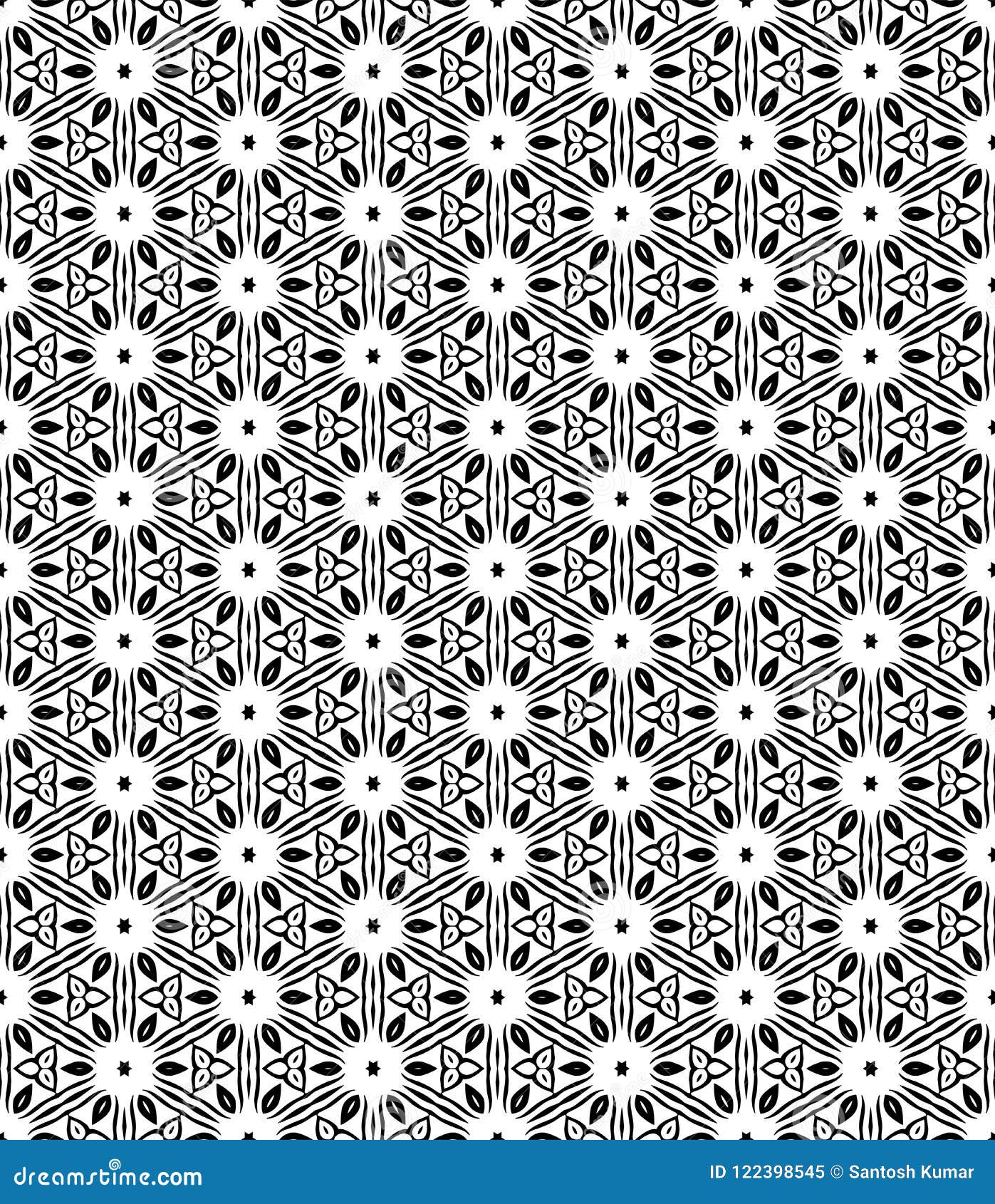 Seamless Pattern Black and White Stock Vector - Illustration of ...