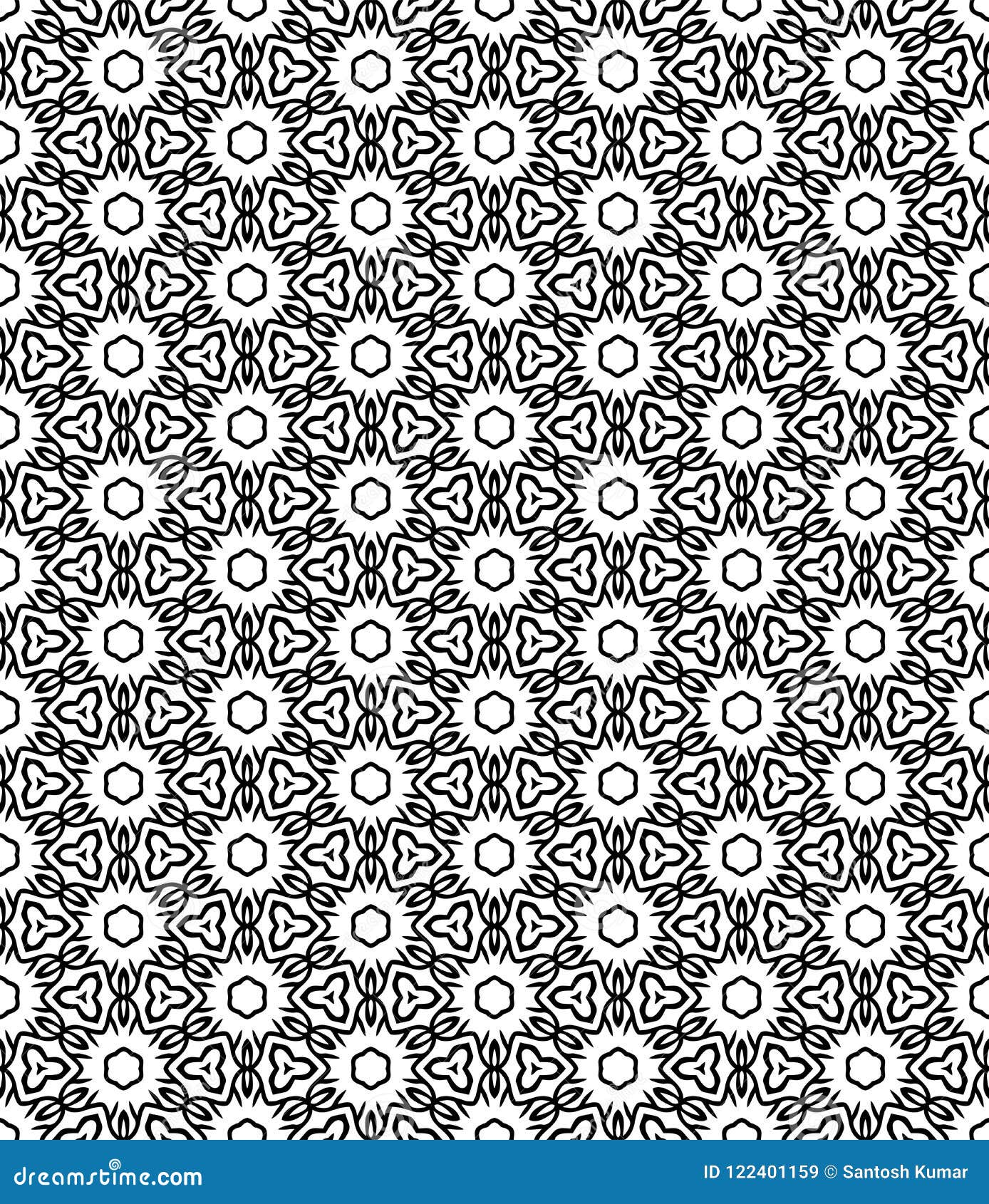 Seamless Pattern Black and White Stock Vector - Illustration of ...