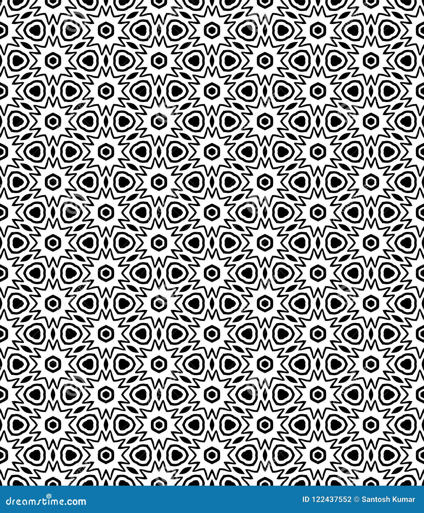 Seamless Pattern Black and White Stock Vector - Illustration of ...