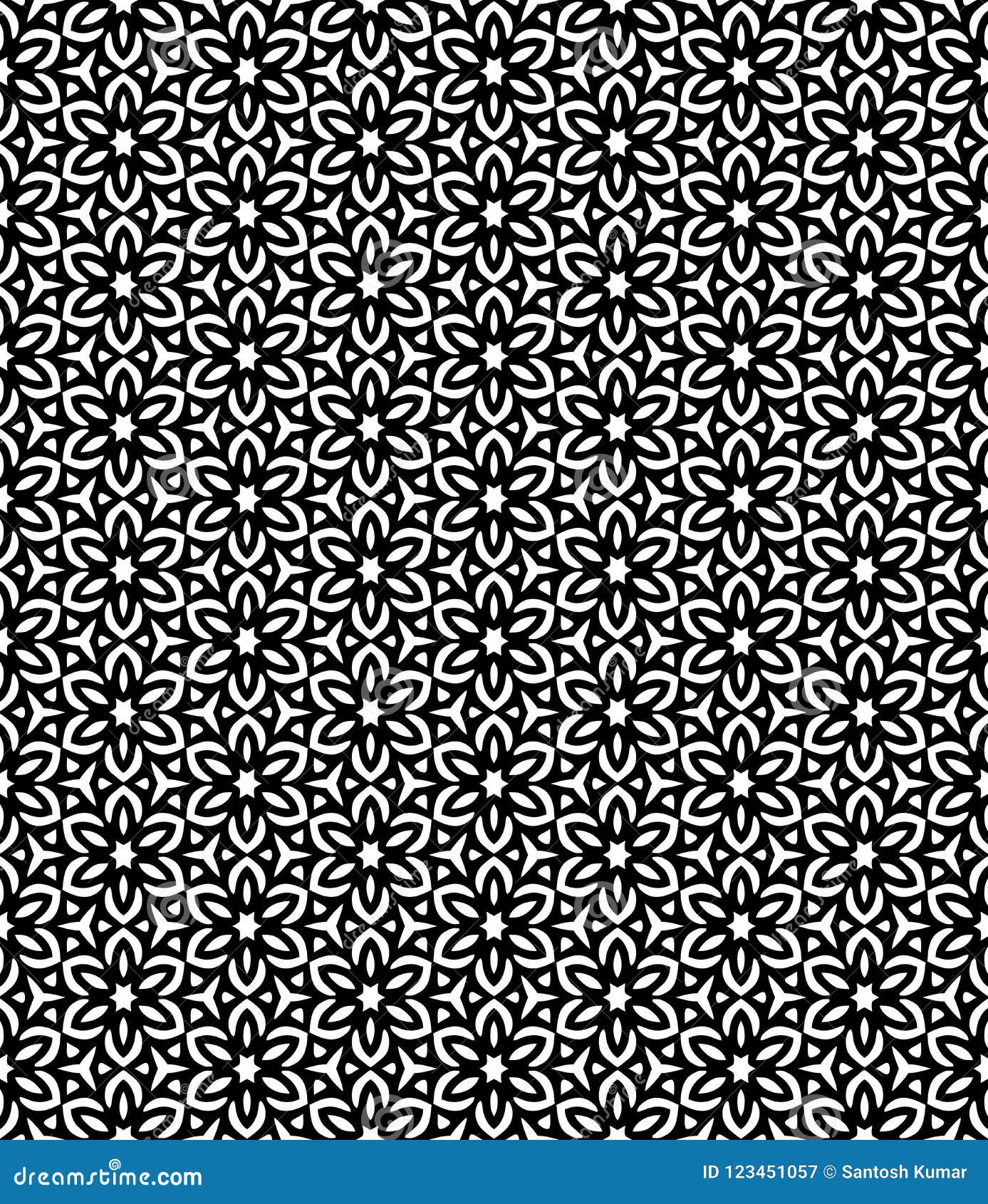 Seamless Pattern Black and White Stock Vector - Illustration of element ...