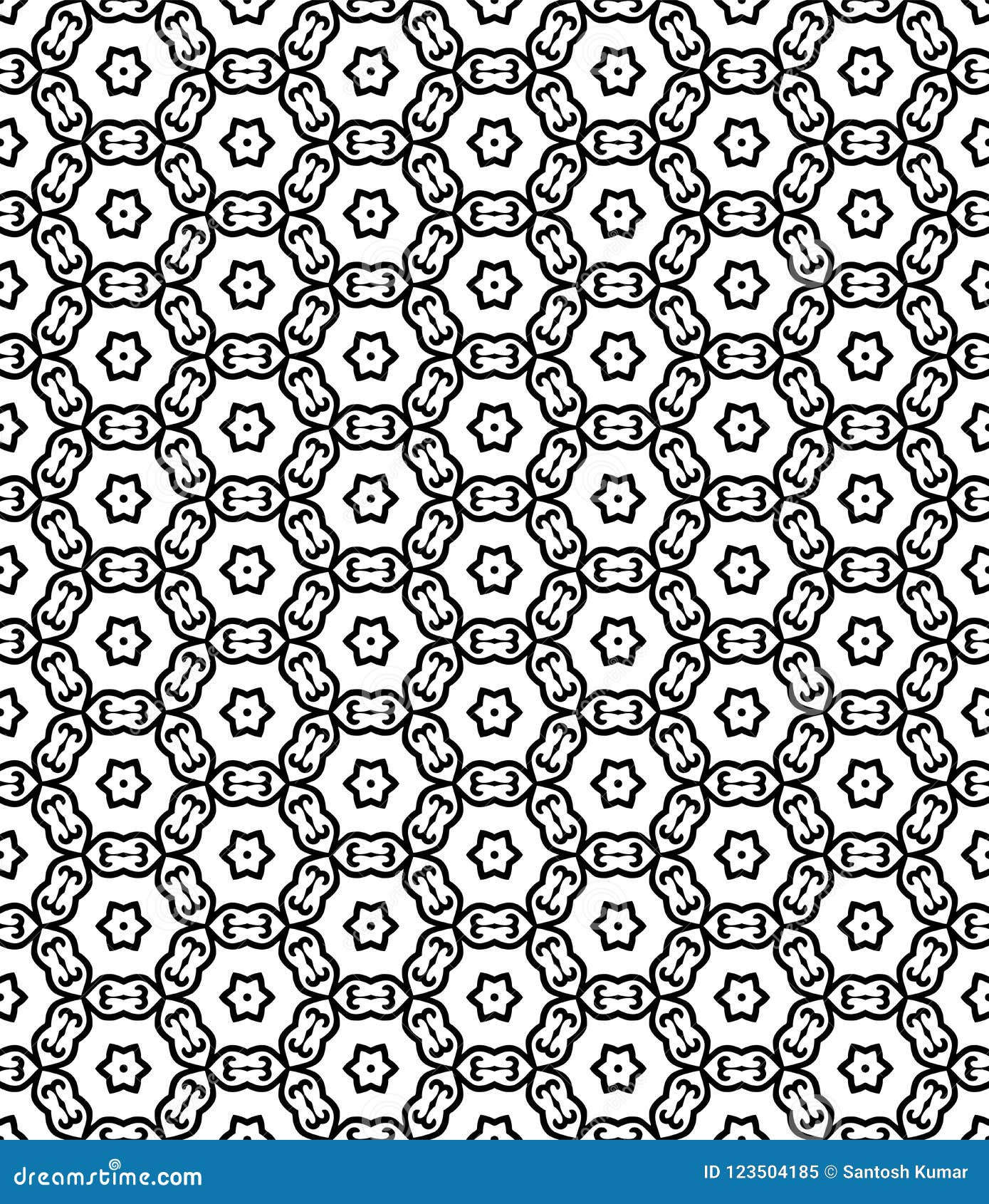 Seamless Pattern Black and White Stock Vector - Illustration of ...