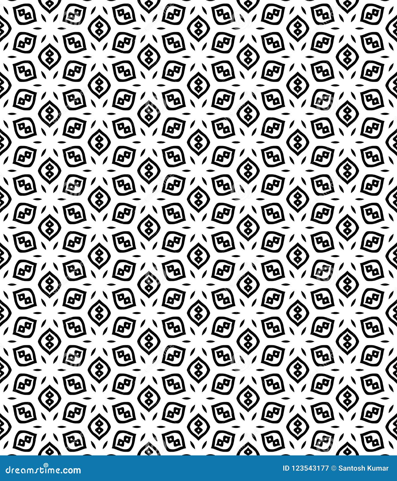 Seamless Pattern Black and White Stock Vector - Illustration of ...
