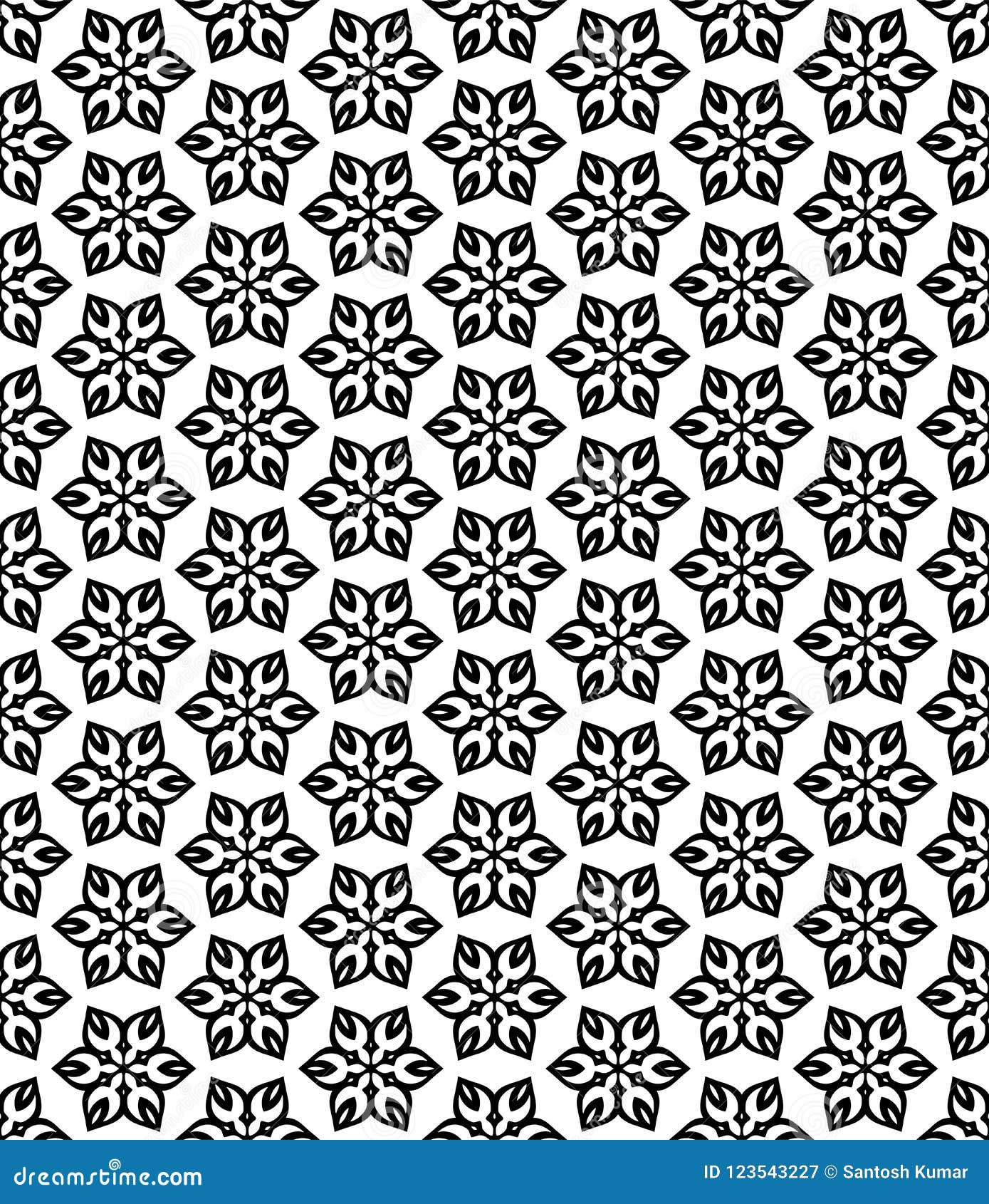 Seamless Pattern Black and White Stock Vector - Illustration of pattern ...