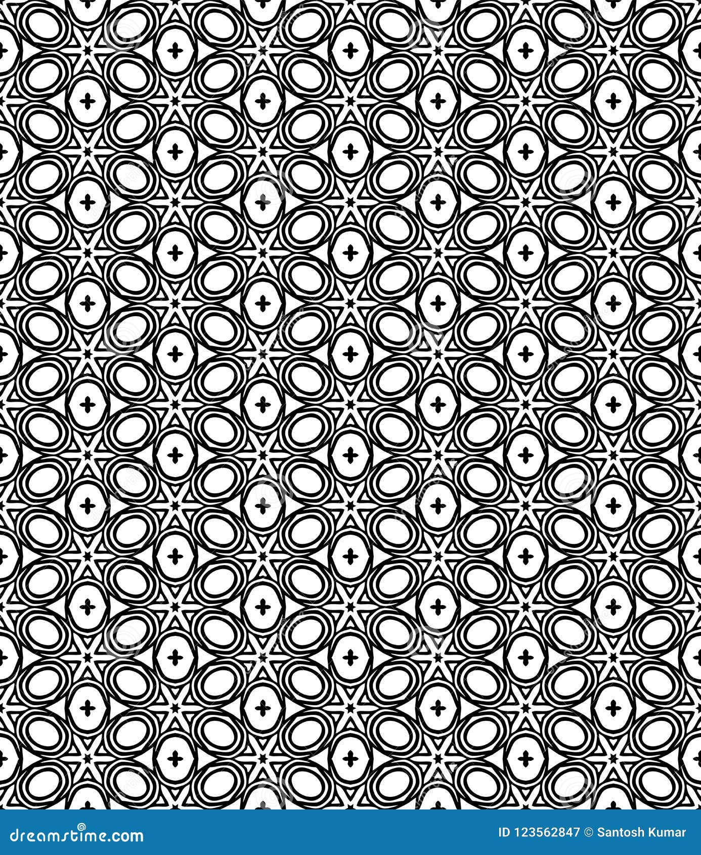 Seamless Pattern Black and White Stock Vector - Illustration of ...