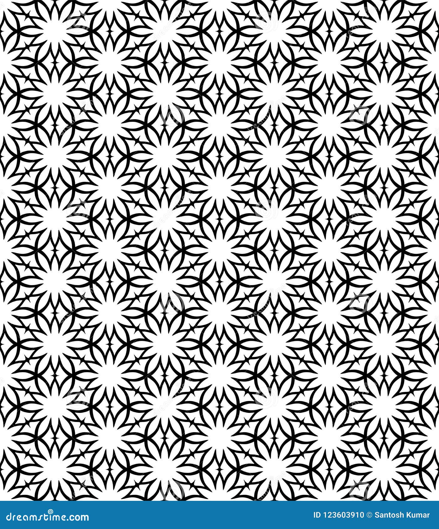 Seamless Pattern Black and White Stock Vector - Illustration of ...