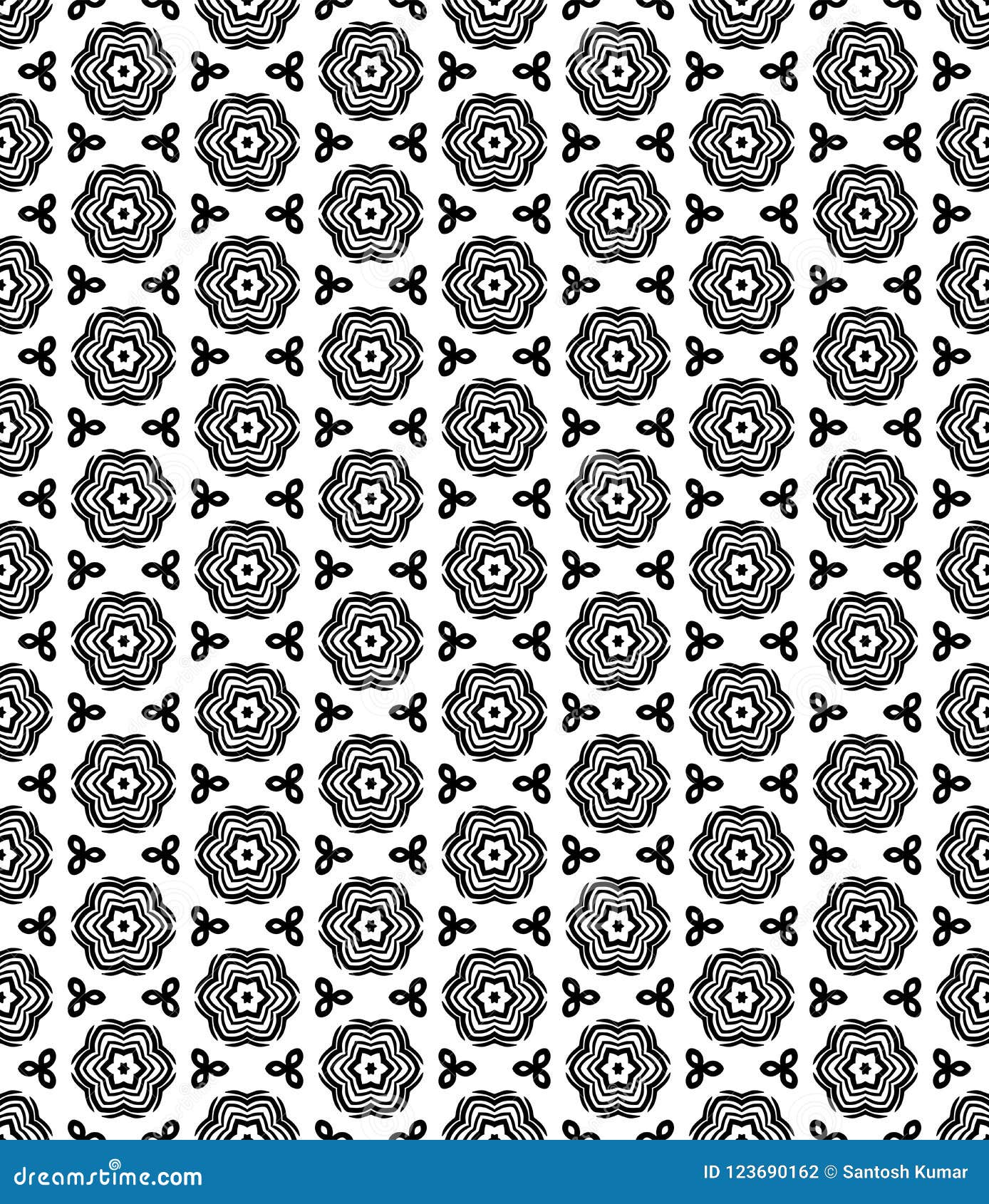 Seamless Pattern Black and White Stock Vector - Illustration of texture ...