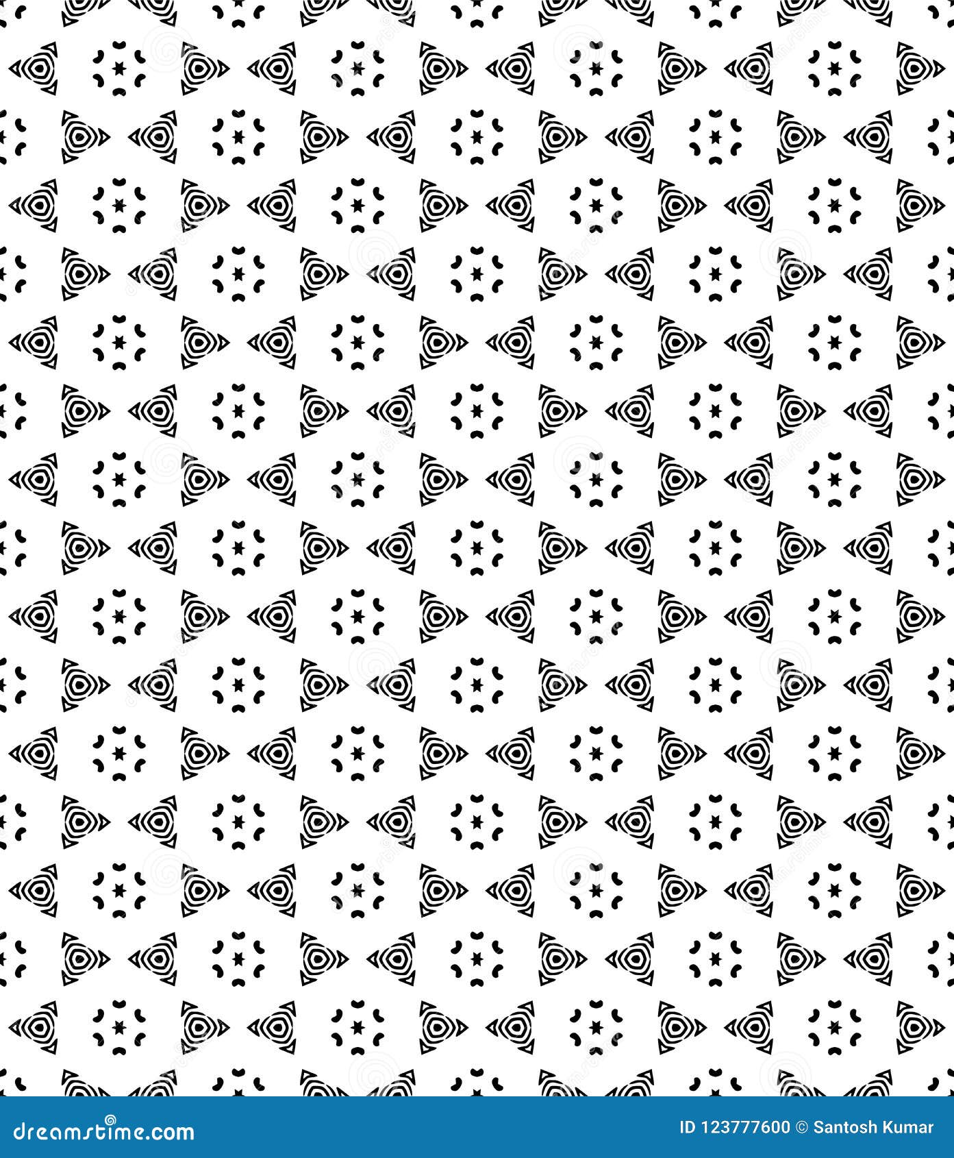 Seamless Pattern Black and White Stock Vector - Illustration of ...