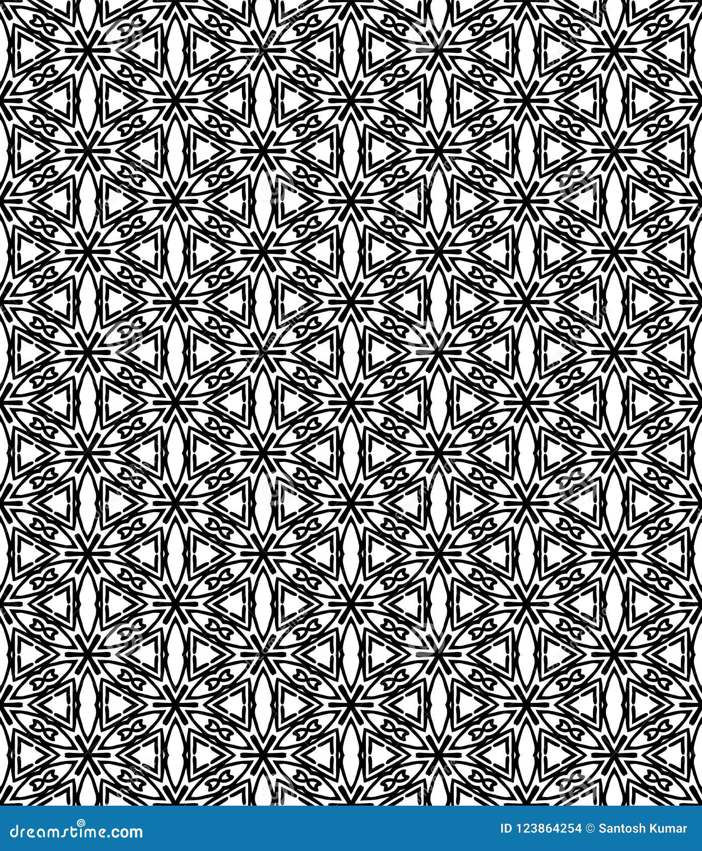 Seamless Pattern Black and White Stock Vector - Illustration of fabric ...