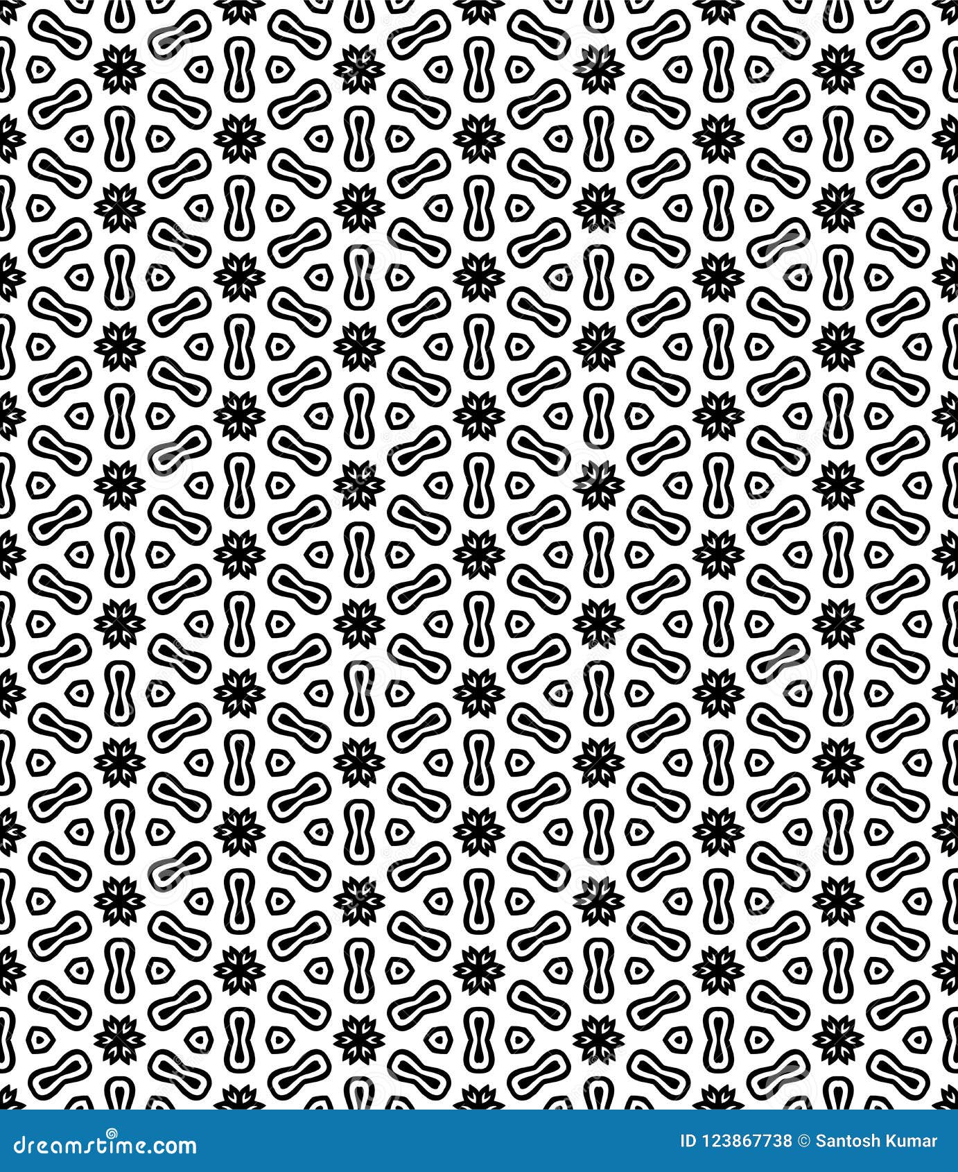Seamless Pattern Black and White Stock Vector - Illustration of ...