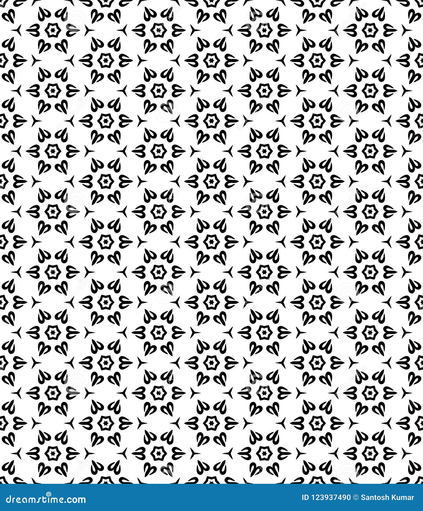 Seamless Pattern Black and White Stock Vector - Illustration of element ...