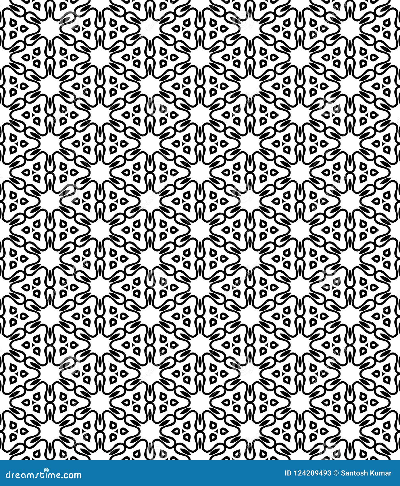 Seamless Pattern Black and White Stock Vector - Illustration of ...